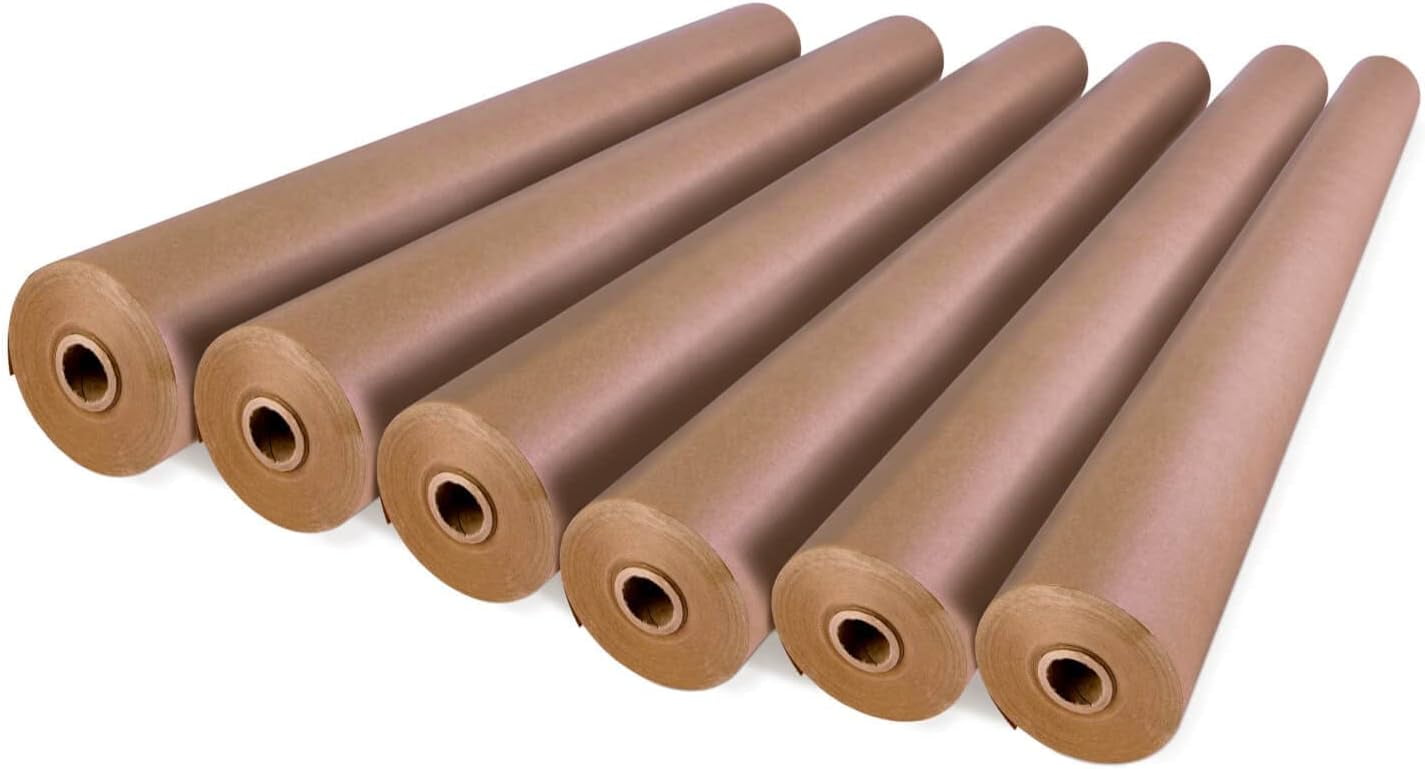 IDL Packaging 36" x 150 feet (1800 inches) Brown Kraft Paper Roll, 50 ...