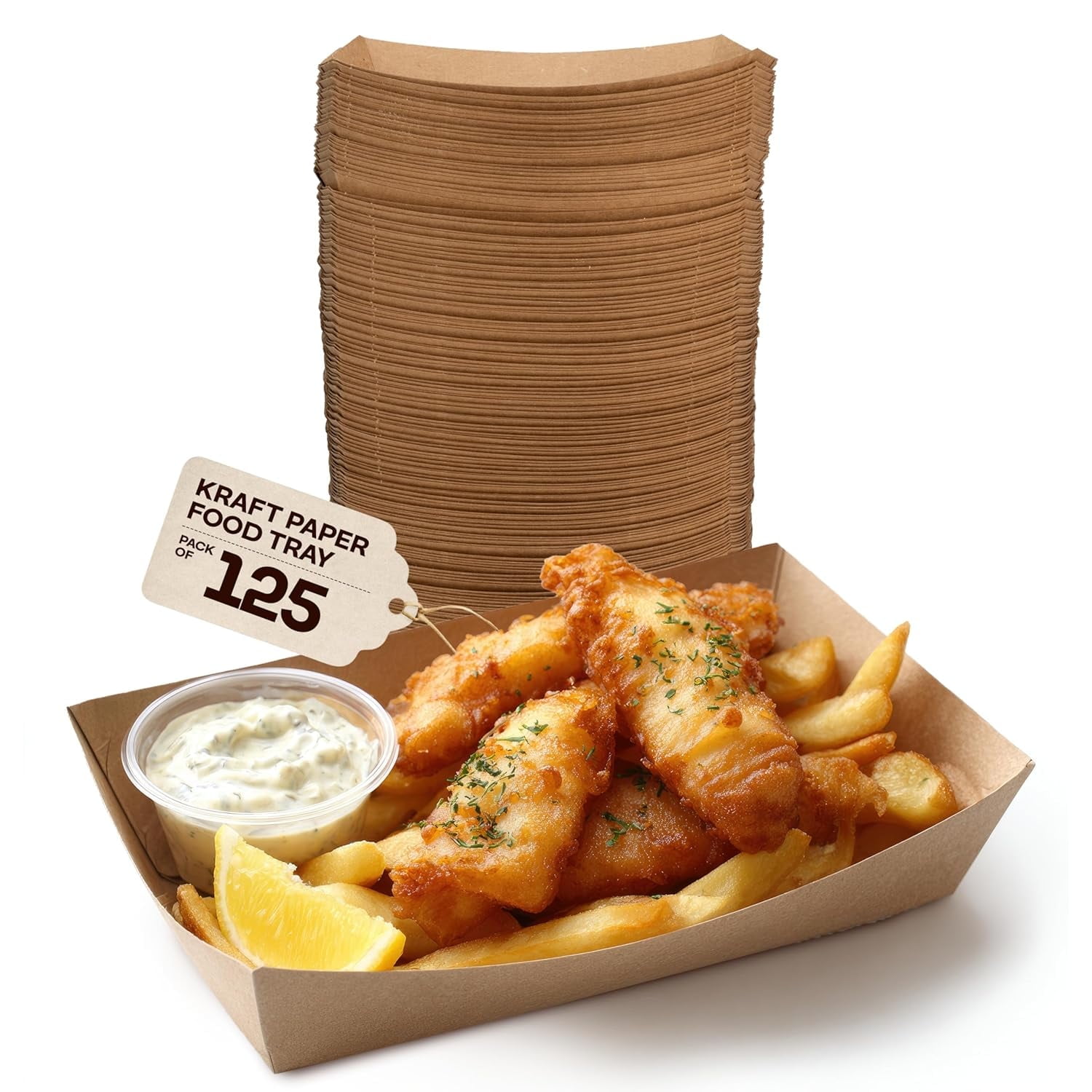 IDL Packaging 6.5" x 4.5" x 1.5" Kraft Paper Food Trays (Pack of 125 ...