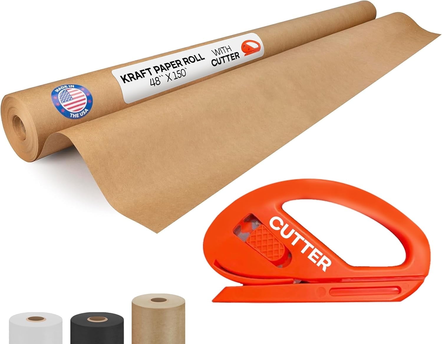 IDL Packaging Brown Paper Roll 48" x 1800" (150 feet) with Cutter ...