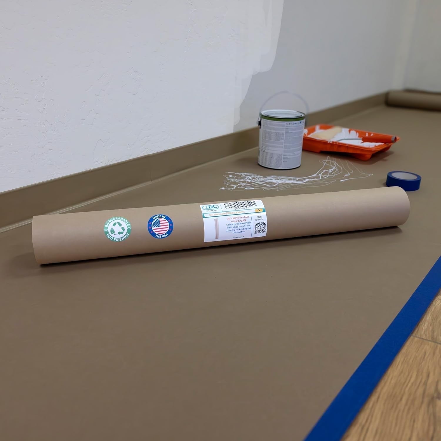 IDL Packaging Brown Rosin Masking Paper 36" x 1992" (166 feet), 498 Sq ...