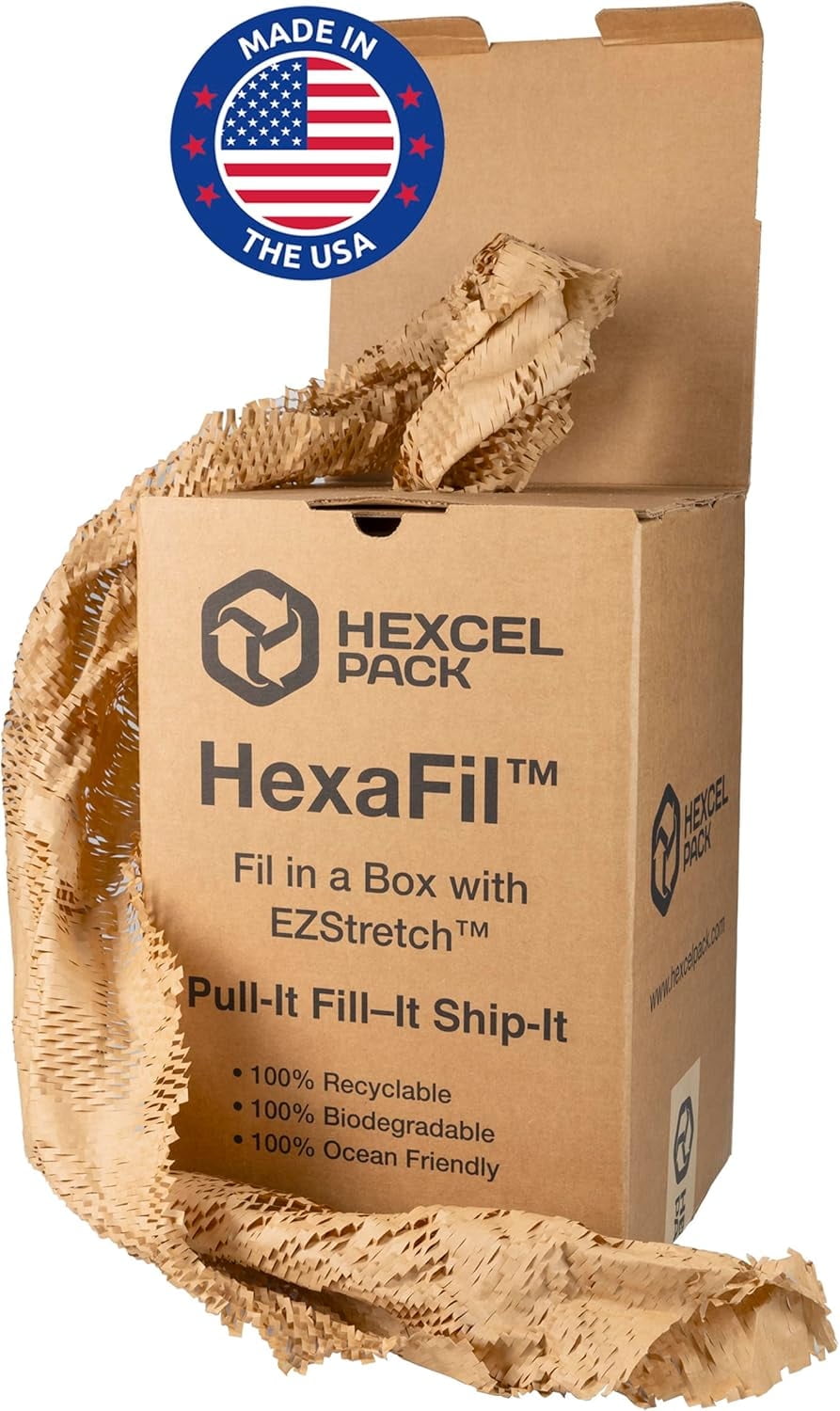 IDL Packaging HexaFil Cushioning Kraft Paper 15" x 1700' in Self ...
