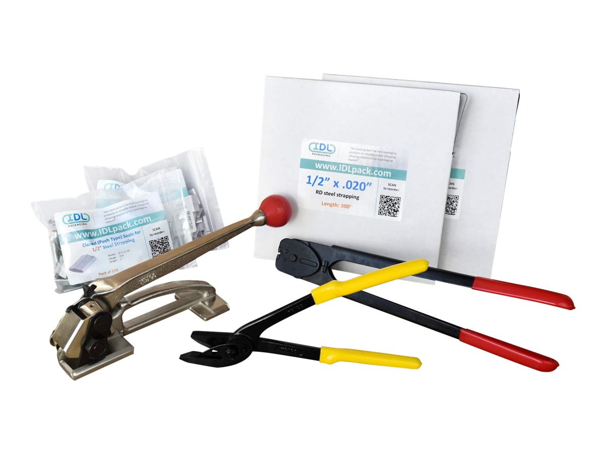 IDL Packaging PRO - Strap tensioner, sealer and cutter set - for steel strapping - strap width ...