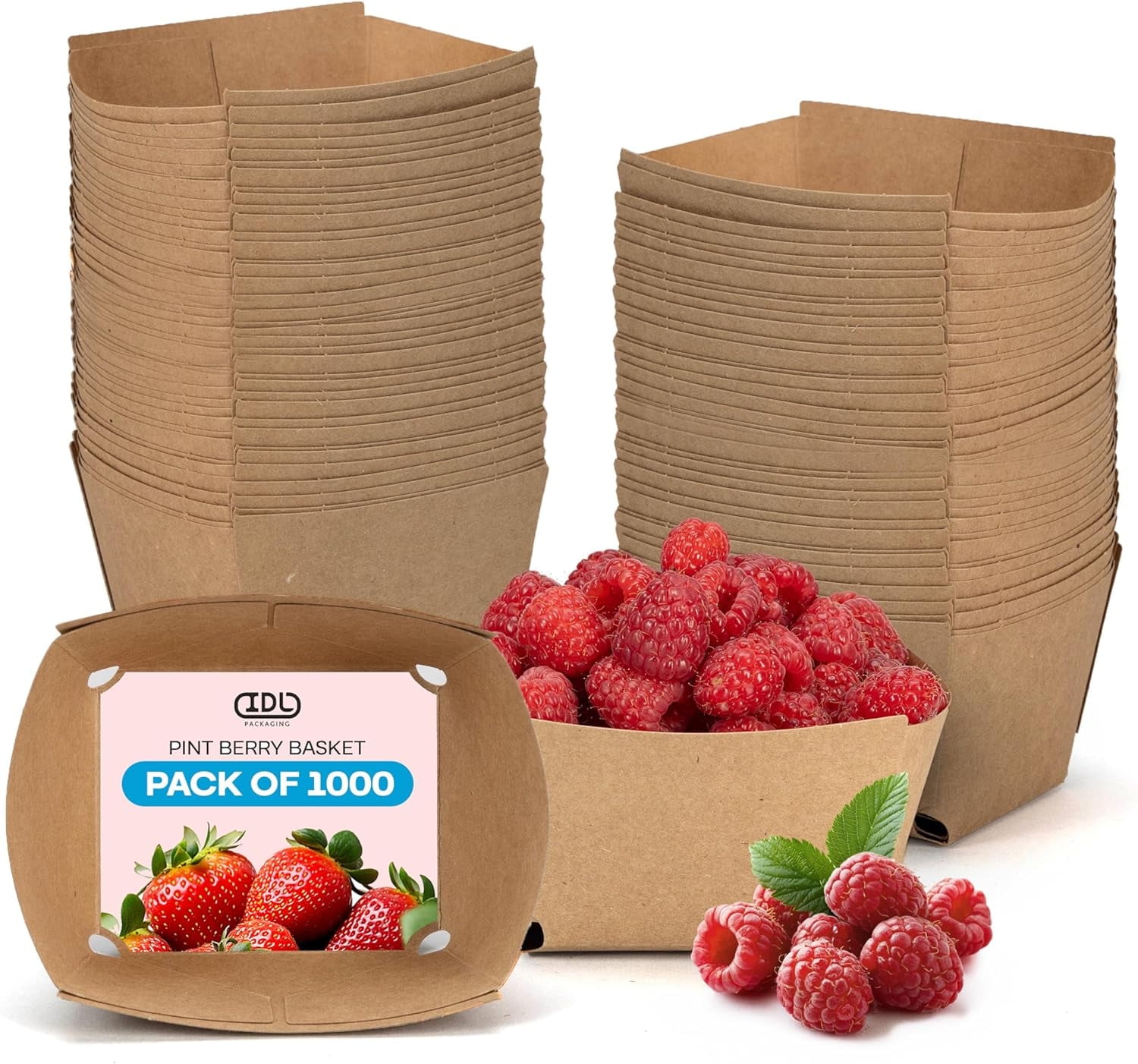 IDL Packaging Pint Berry Basket, Brown (Pack of 1000) - Strong and Food ...