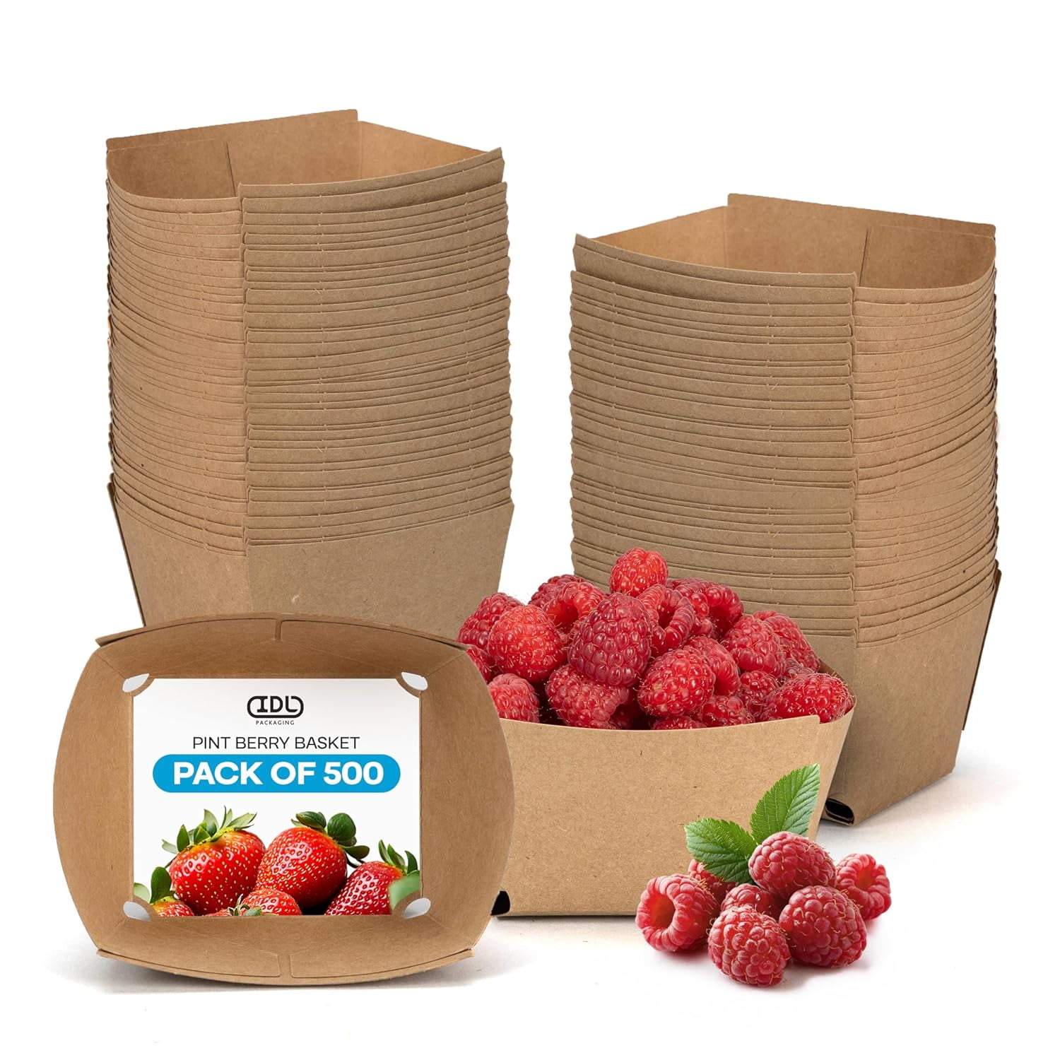 IDL Packaging Pint Berry Basket, Brown (Pack of 500) - Strong and Food ...