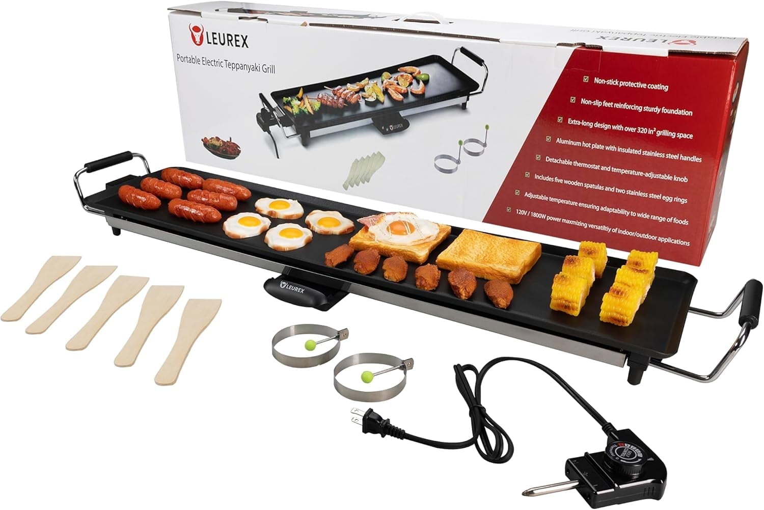 IDL Packaging Premium Electric Griddle 36" - Extra Large Smokeless ...