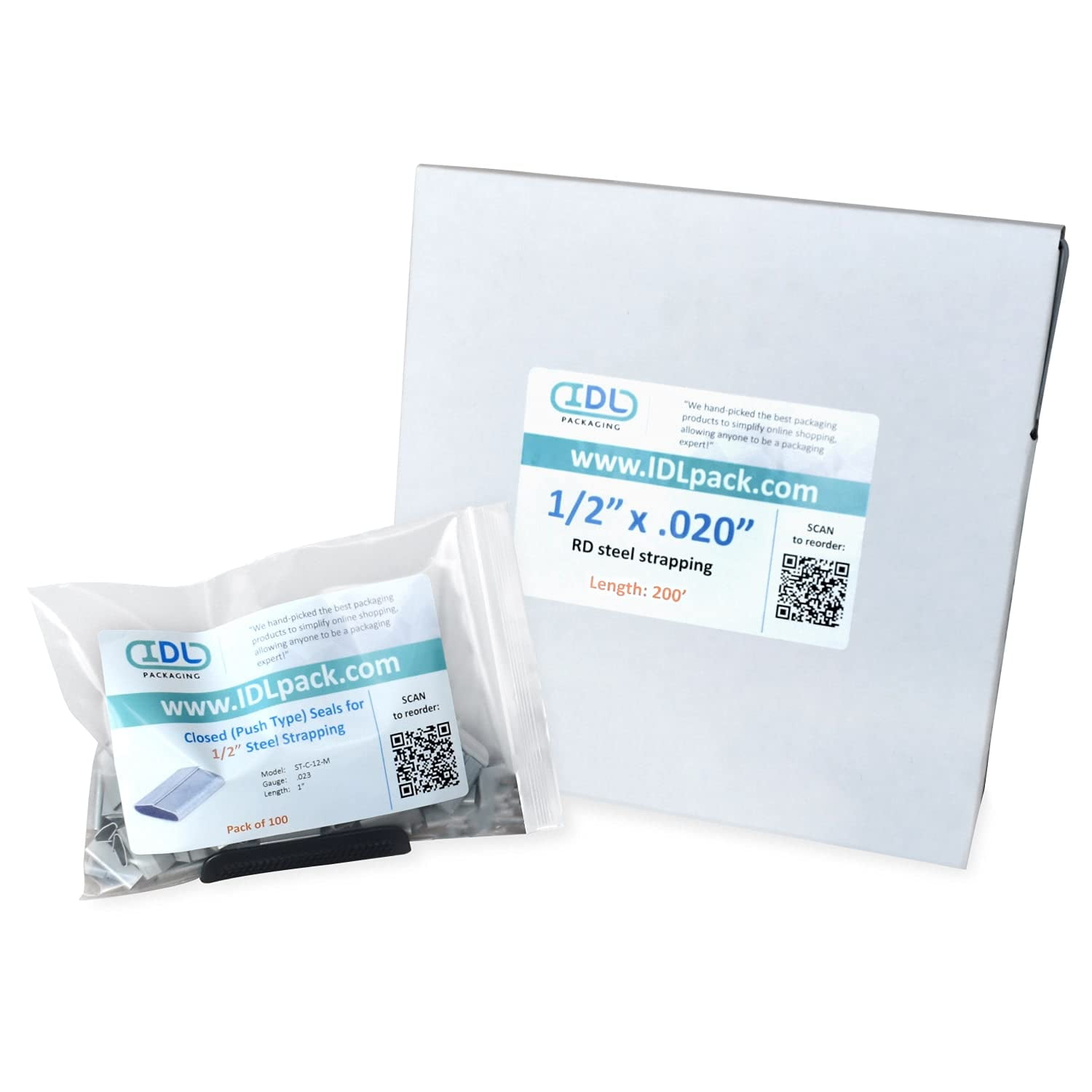 IDL Packaging Refill for Round 1/2" Steel Strapping Kits, 1100 lbs ...