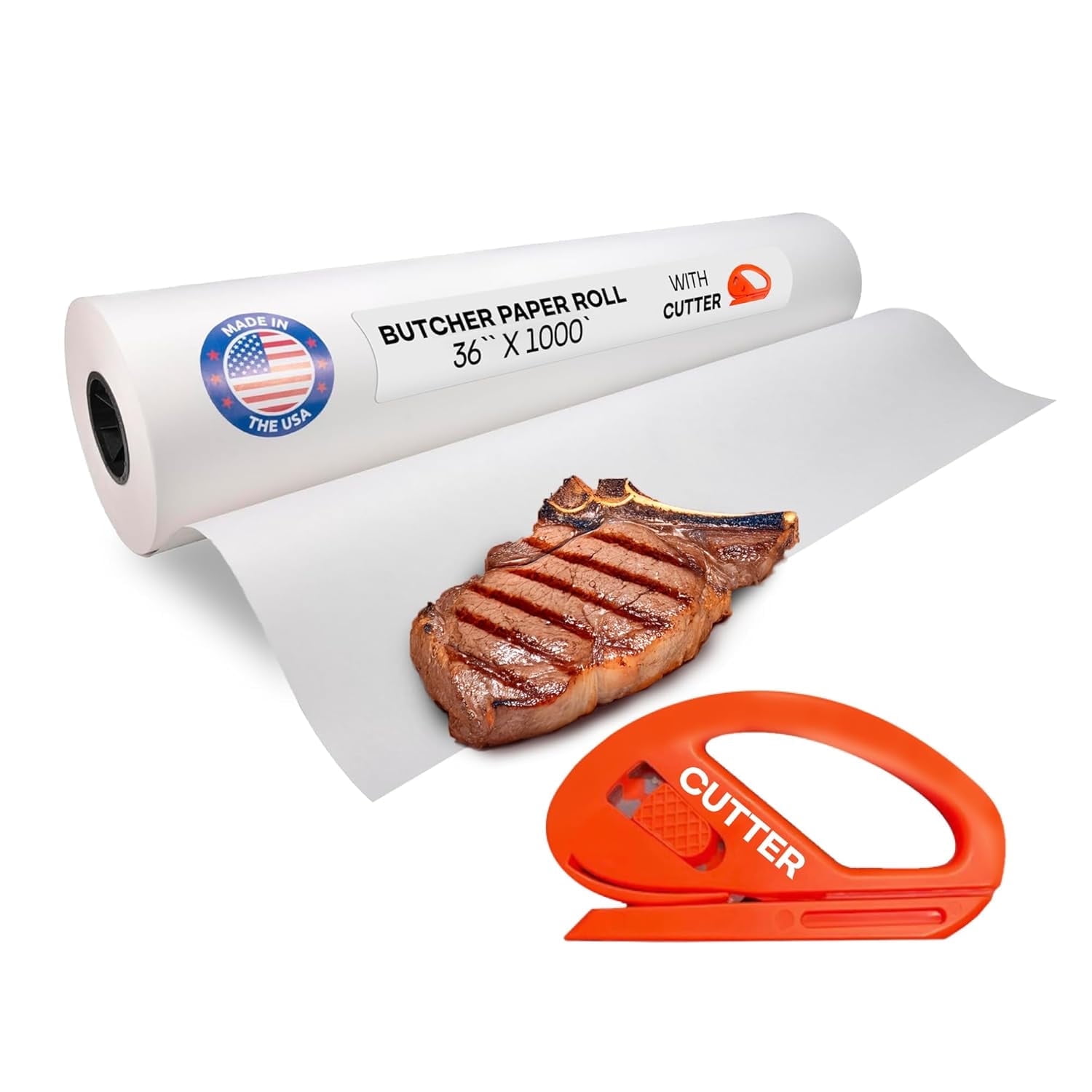 IDL Packaging White Butcher Paper 36" x 12000" (1000 feet) with Cutter ...
