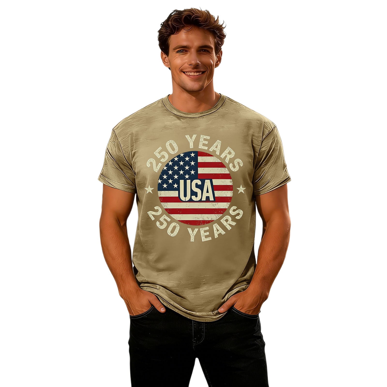 IDOCLOTHES 250th Anniversary USA Shirt Men Summer America Flag 250 ...