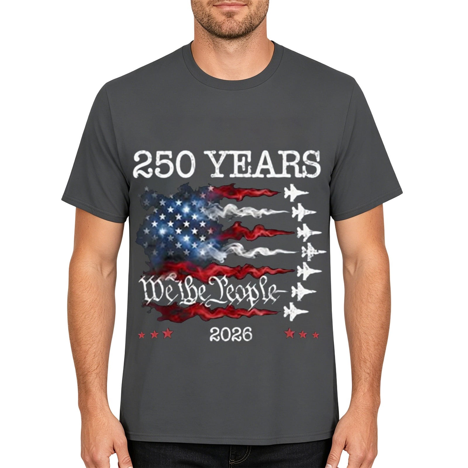 IDOCLOTHES 250th Anniversary USA Shirt Men Oversized 250 Years We The ...