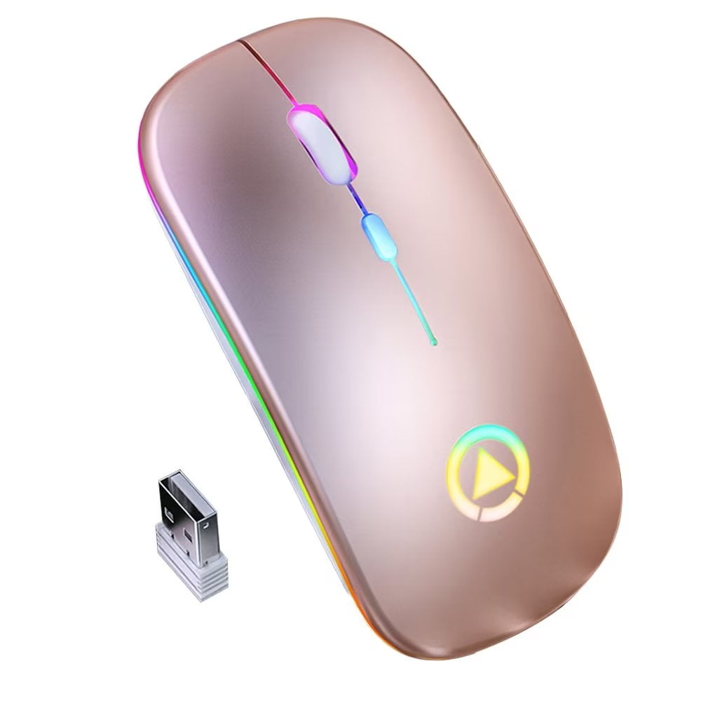 IDOLCO Wireless Silent Gaming Mouse, Rechargeable USB Mouse with 7 ...