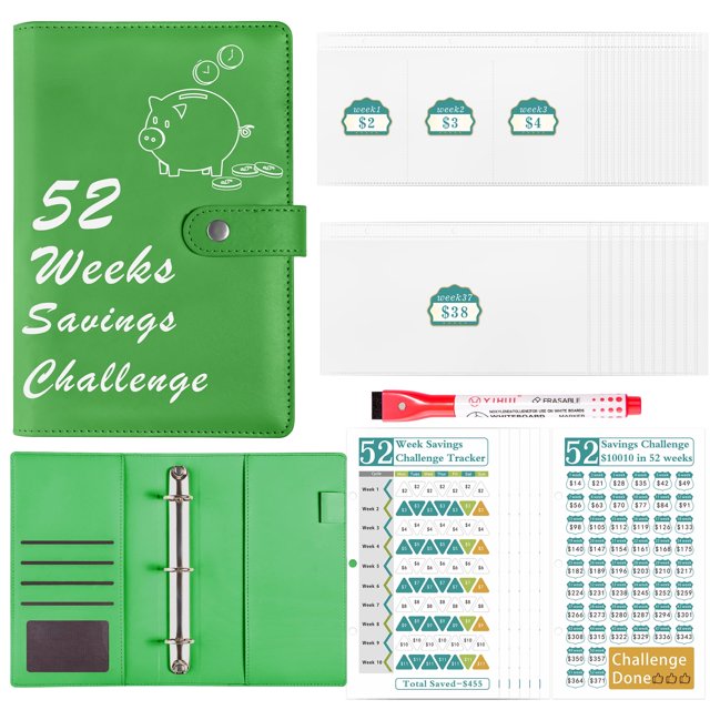 IDOMIK Reusable 52 Week Money Saving Challenge Binder A5 Portable ...