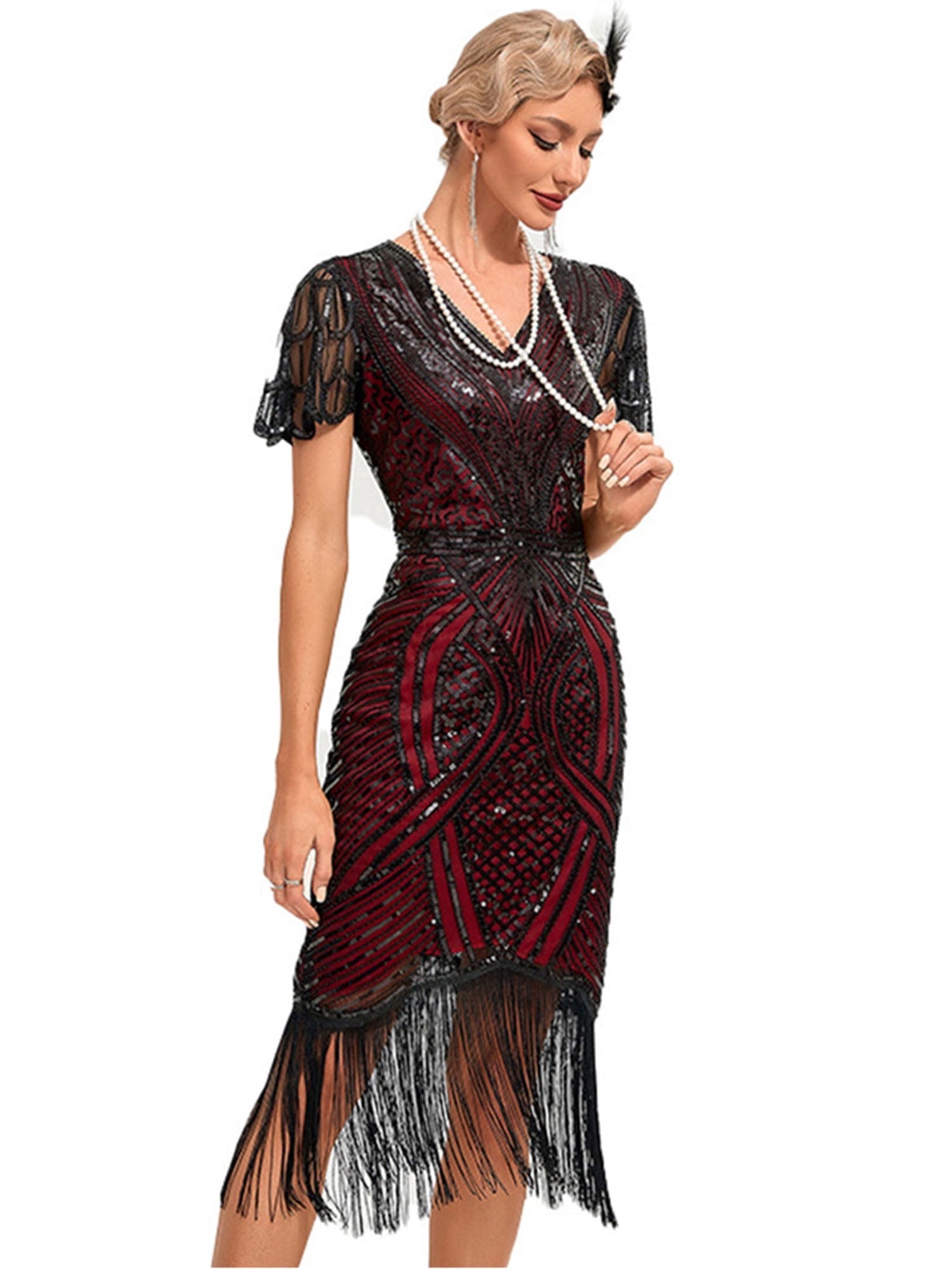 IDOPIP 1920s Flapper Dresses for Women Great Gatsby Dresses Sequin ...
