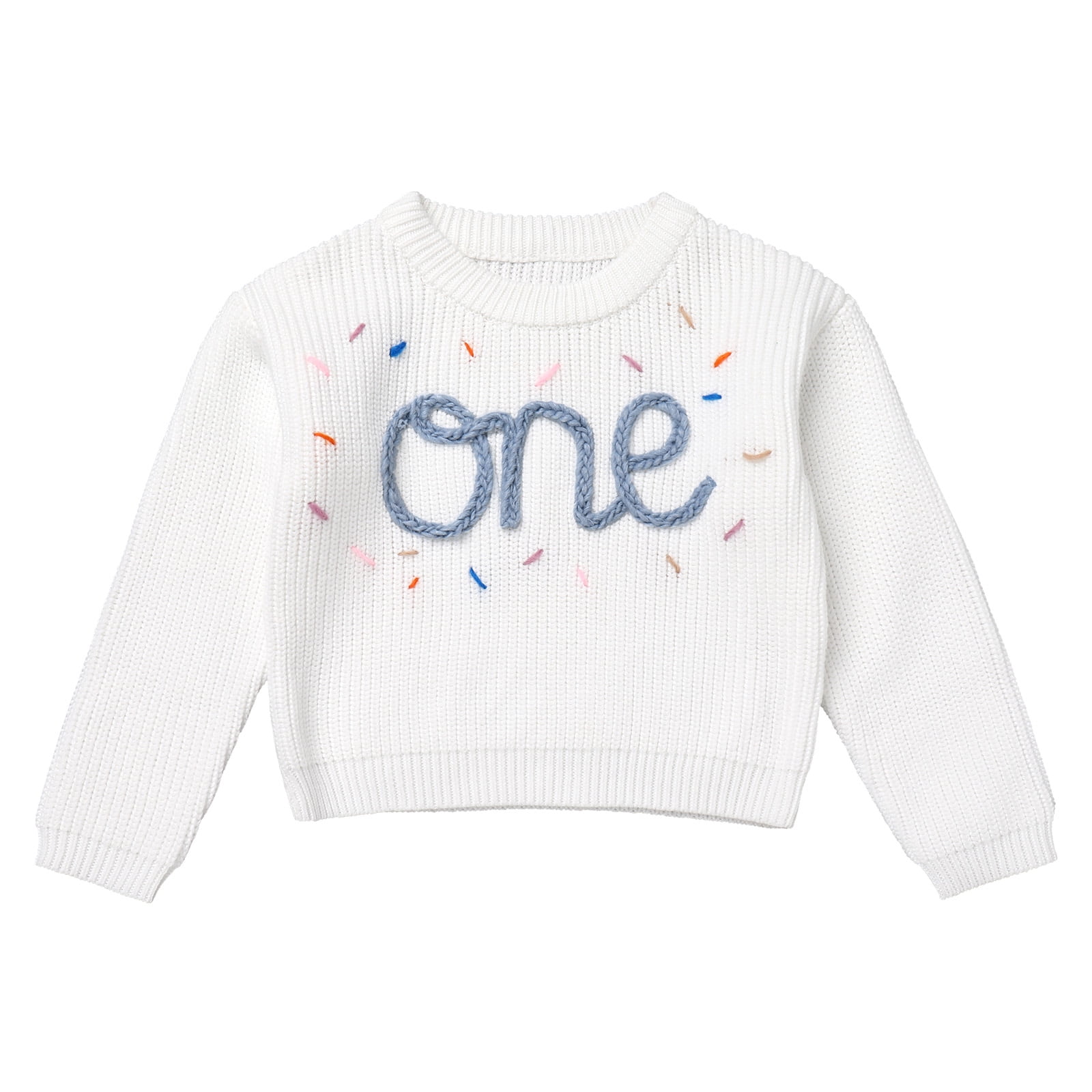 IDOPIP Baby Girls Boys Fall Winter Outfit Embroidery Knitted Pullover ...