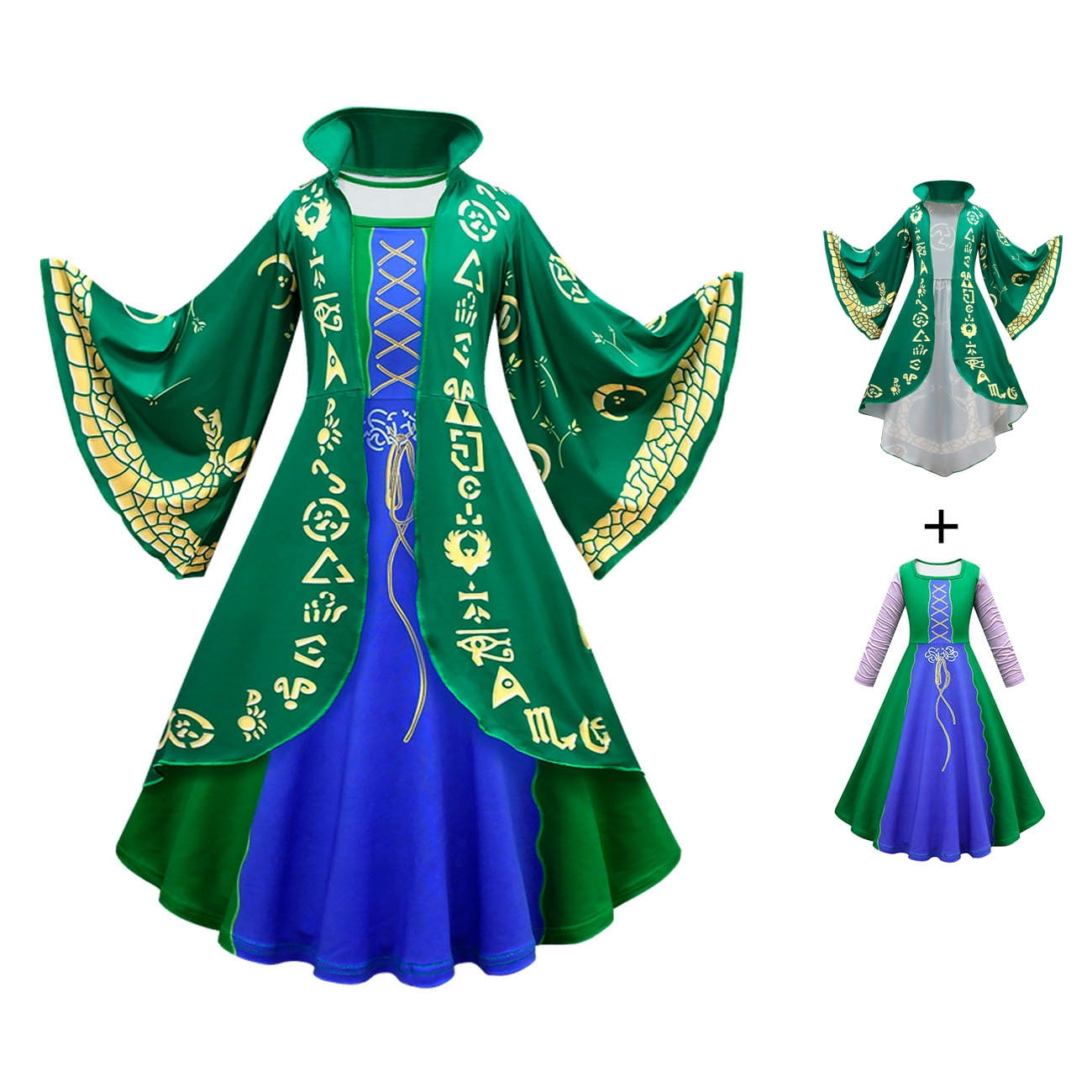 IDOPIP Halloween Sanderson Sisters Costume Kids Girls Sarah Mary ...