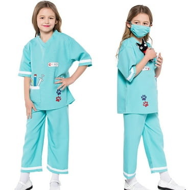 Dress Up America Kids Doctor Scrubs Costume - Pink Toddler Pretend Play ...
