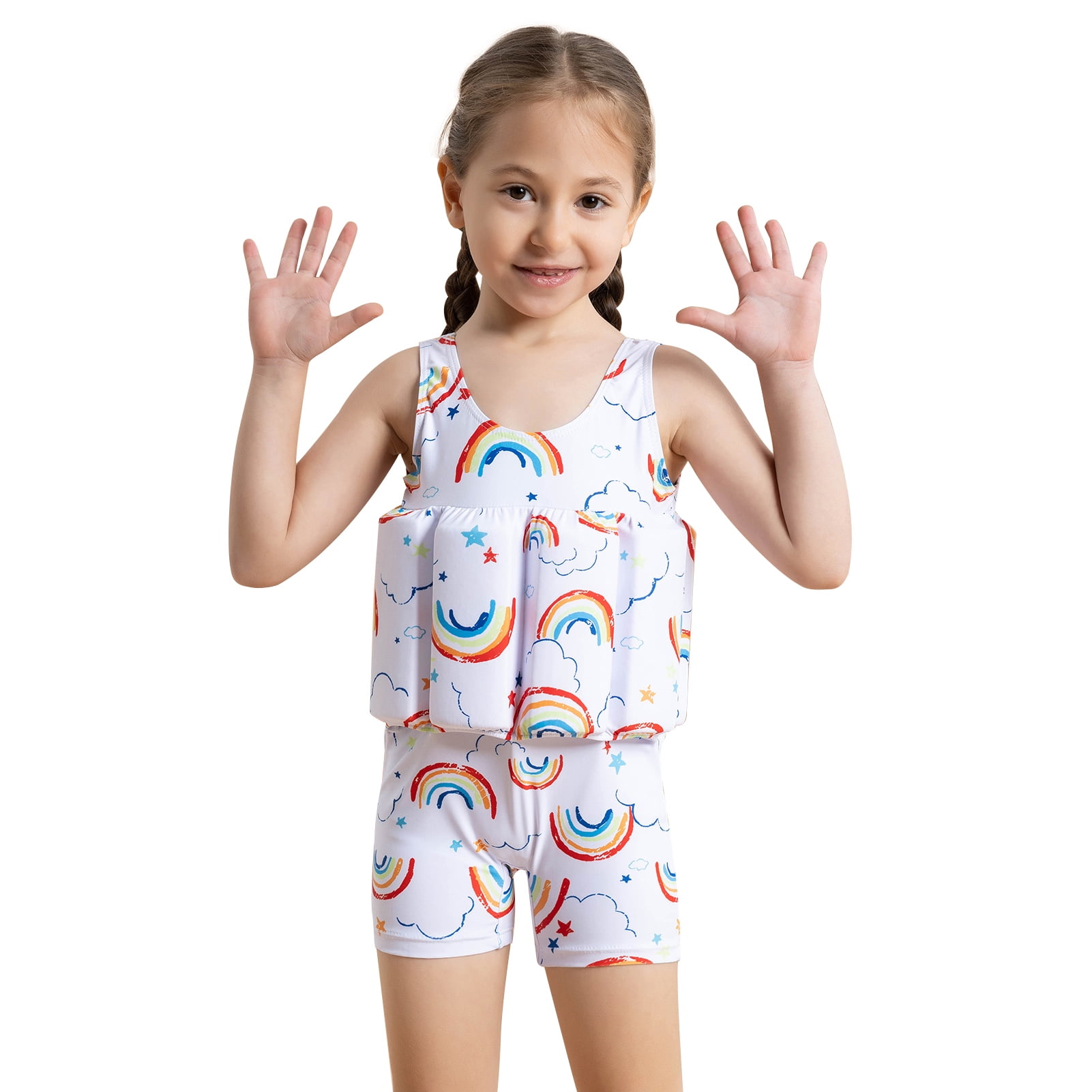 IDOPIP Kids Girls Floatation Swimsuit with Adjustable Buoyancy Baby ...