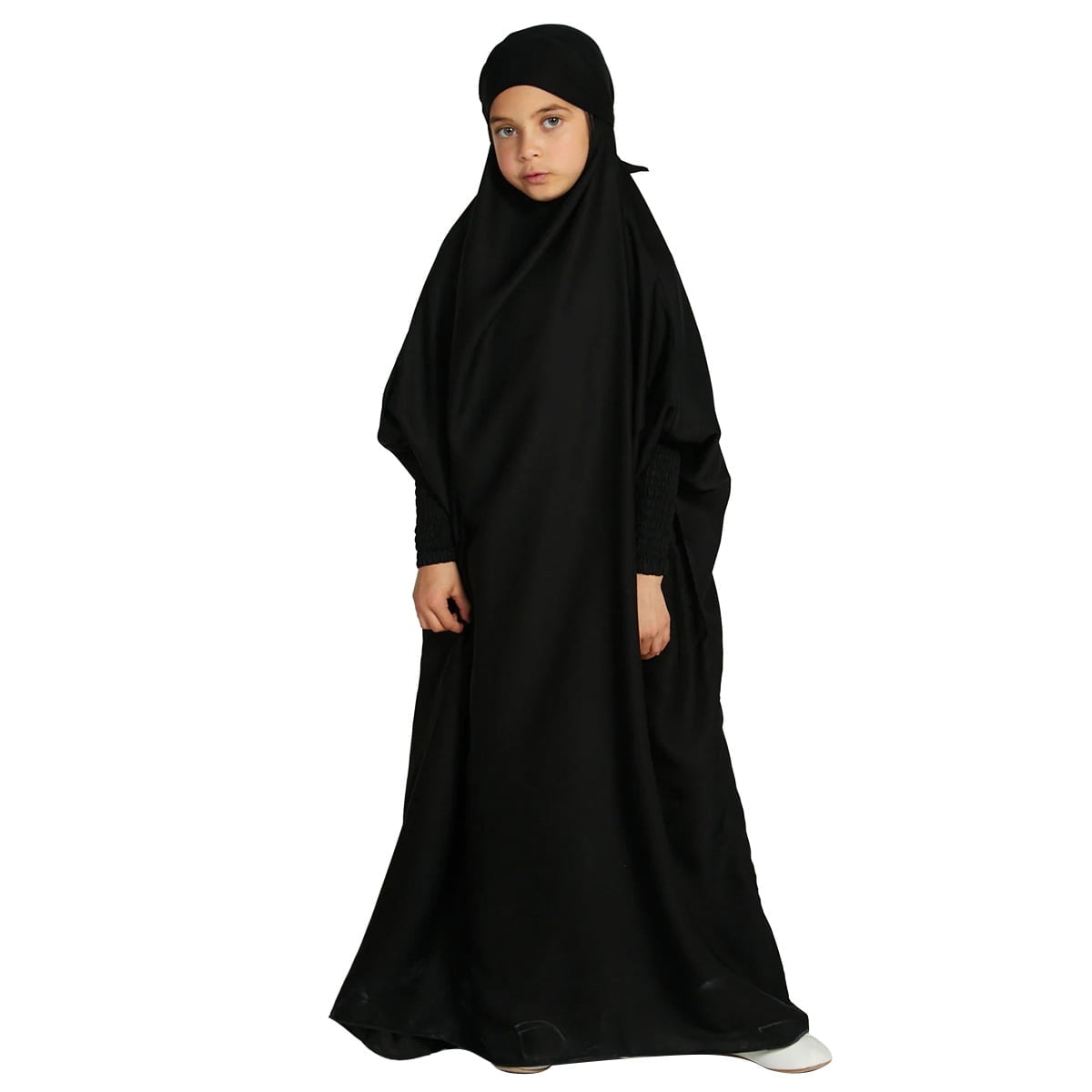 IDOPIP Kids Girls Muslim Abaya Prayer Clothes Long Sleeve Full Cover ...