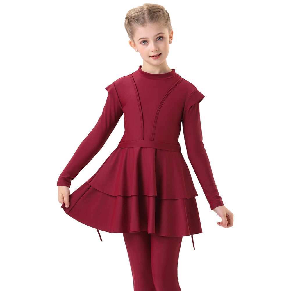 IDOPIP Modest Swimsuits for Girls Kids Muslim Swimsuits Islamic Full ...