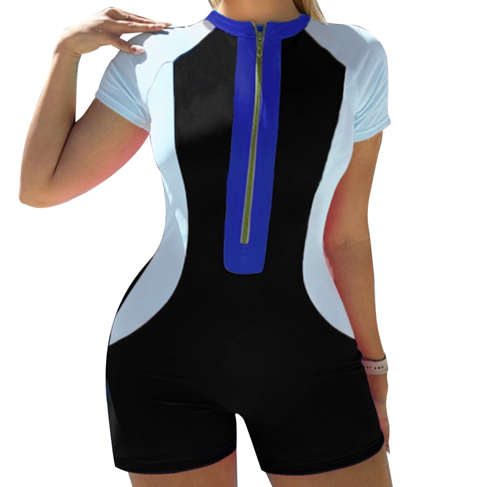 IDOPIP One Piece Bathing Suit for Women Long Sleeve Zip Front Rash ...