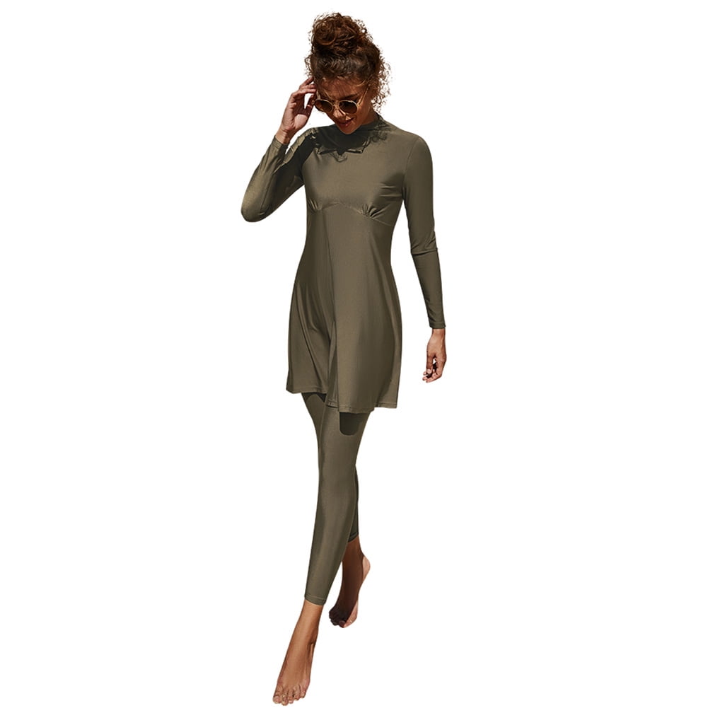 Idopip Women Muslim Swimsuits Burkini Bathing Suits Full Cover Modest