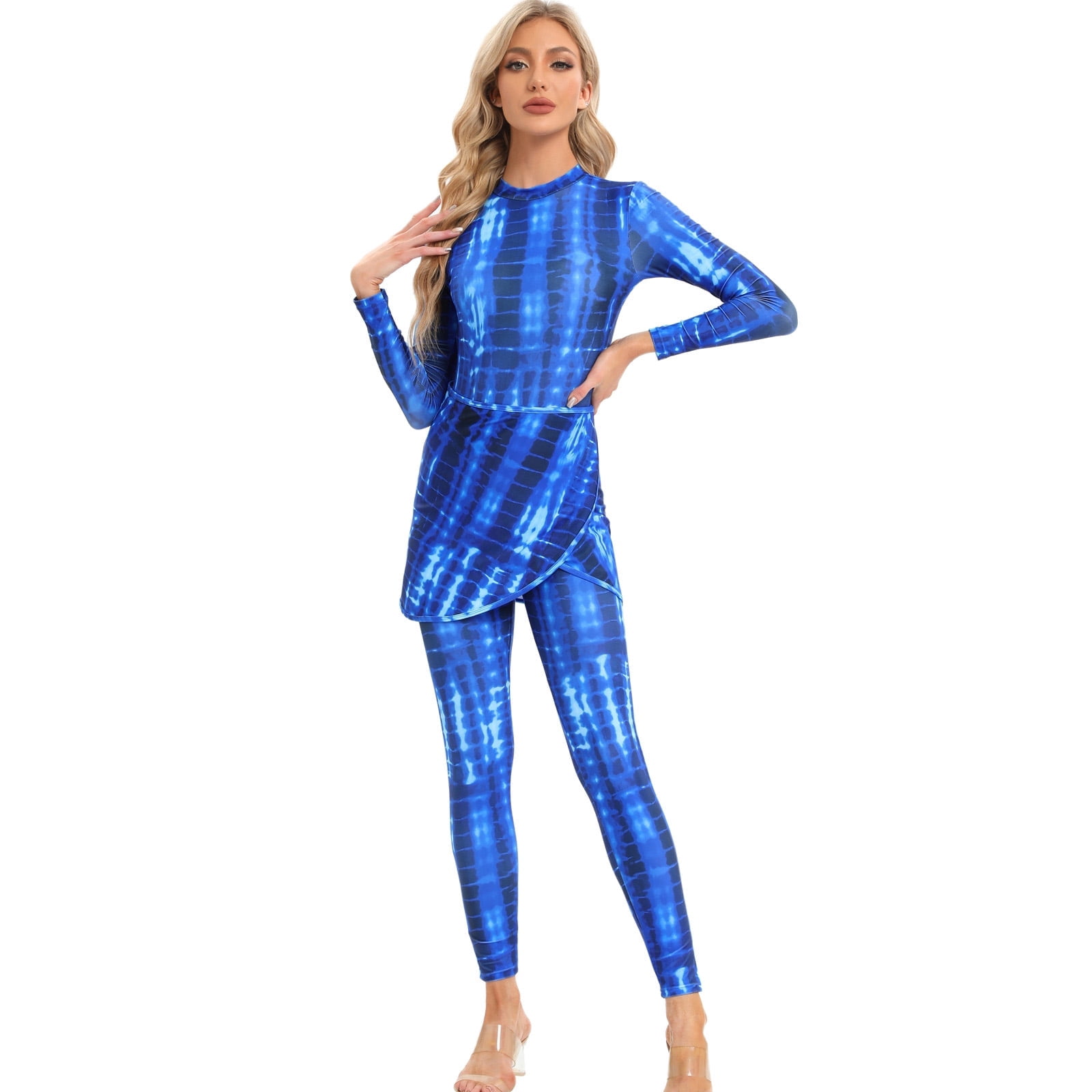 IDOPIP Women's Burkini Swimsuit Muslim Modest Swimwear with Long Sarong ...