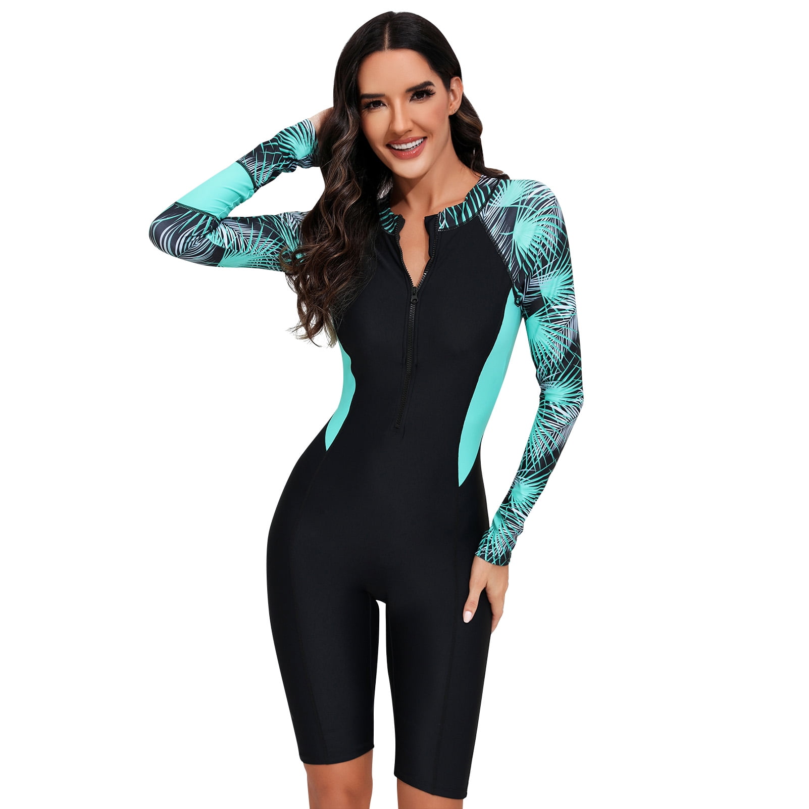 IDOPIP Women's Rash Guard One Piece Swimsuit UV Protection Surfing ...