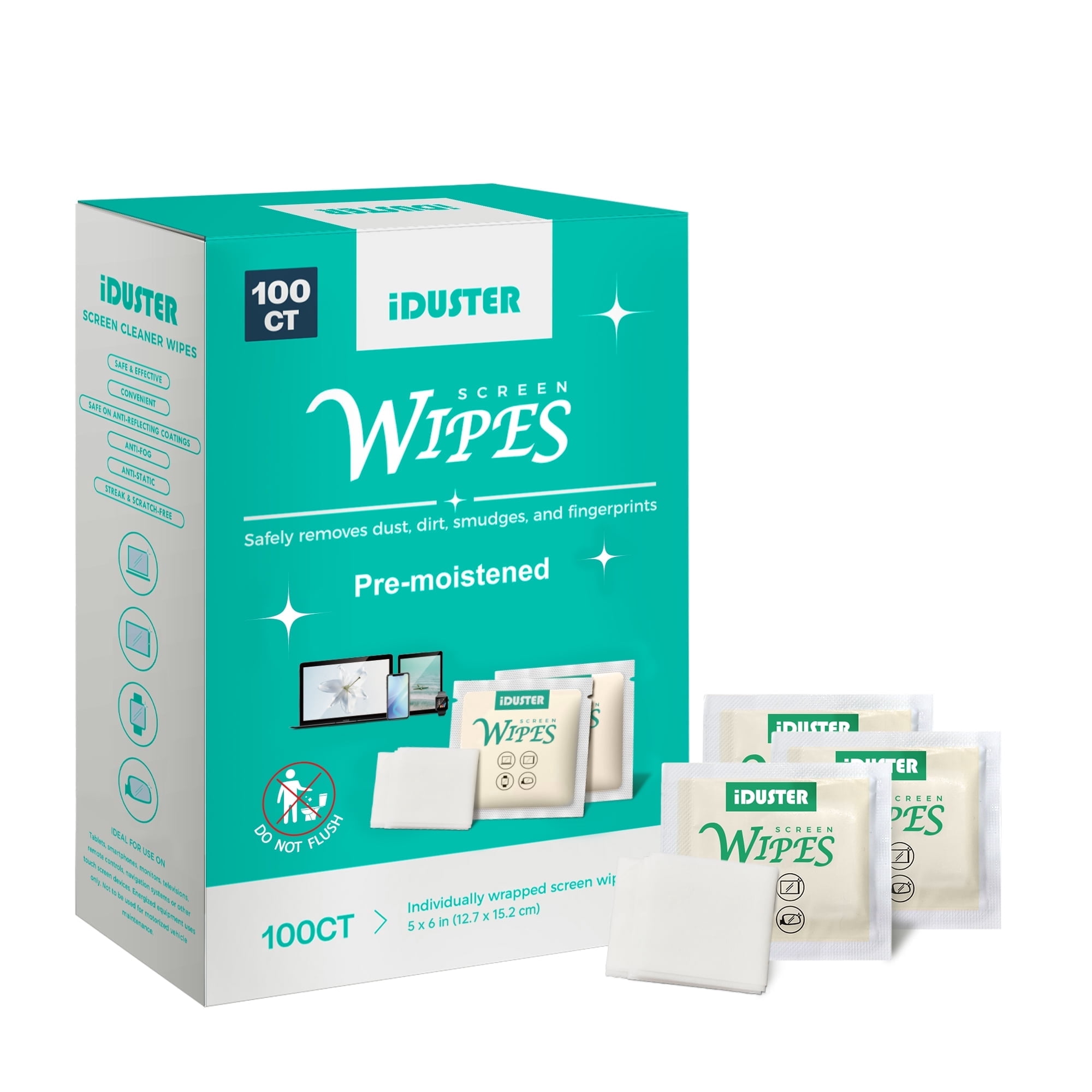 iDuster Electronic Device Cleaning Wipes, 100 Count, Pre-Moistened ...