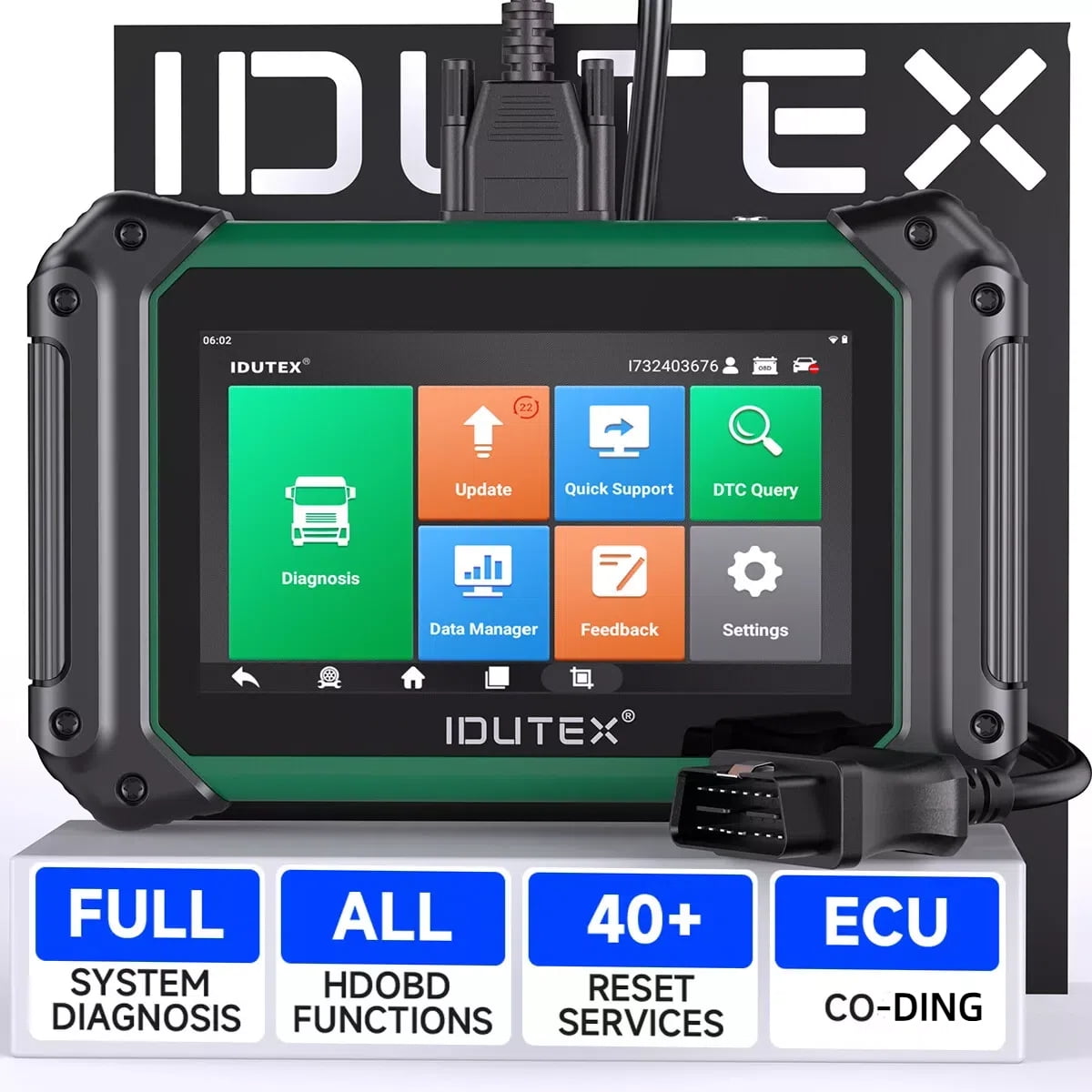 IDUTEX Heavy Duty Truck Scanner, Diesel Bidirectional Diagnostic Scan ...