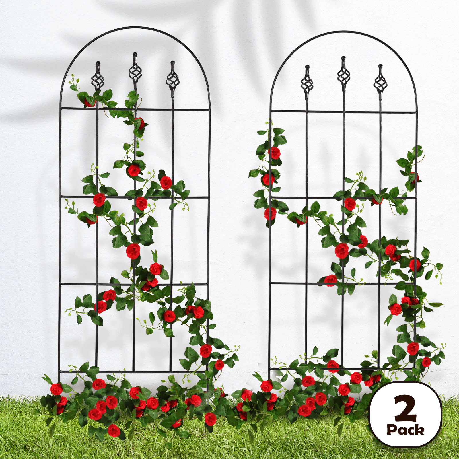 2 pack - 48 in. Metal Garden Trellis for Plants Climbing for Decoration ...