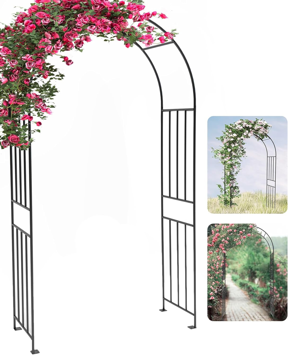 IDZO Aesthetic Garden Arbor, 86in Sturdy & Durable Metal Archway w ...
