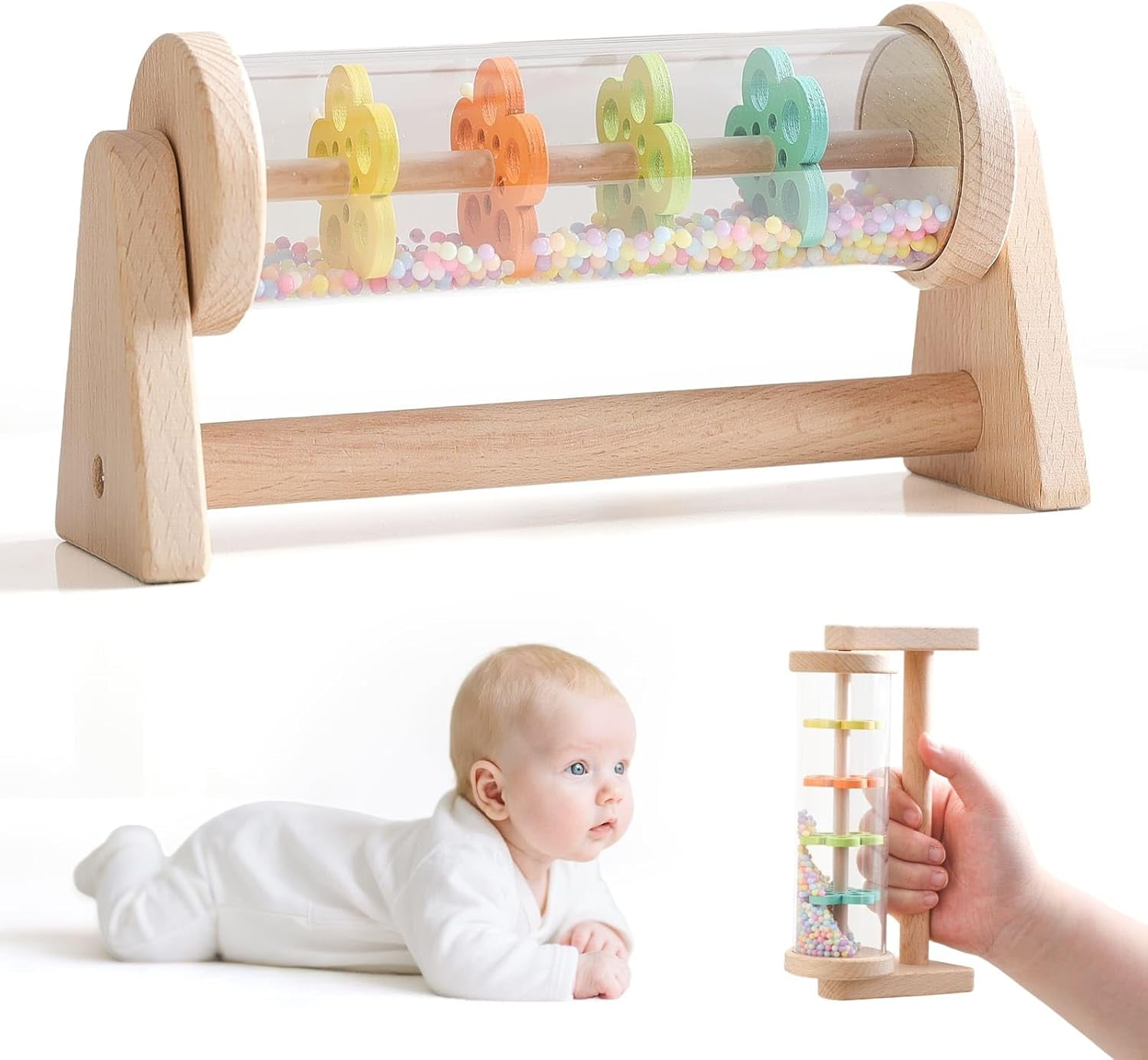 IEATFO Rain Stick Toy with Stand - Sensory Sound Training Tool for Kids ...