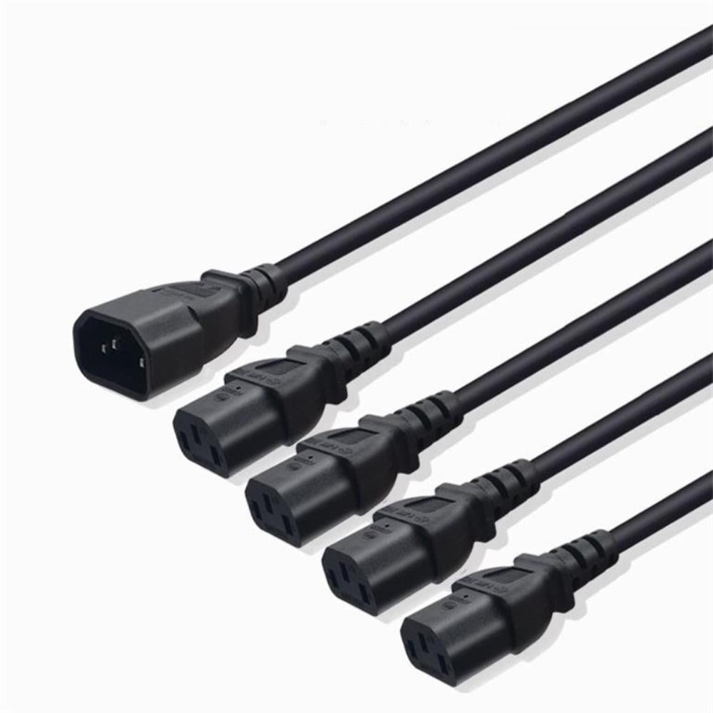 IEC 320 C14 Male Plug to 4XC13 Female Y Type Splitter Power Cord C14 to 4 x C13 power Fourfold ...