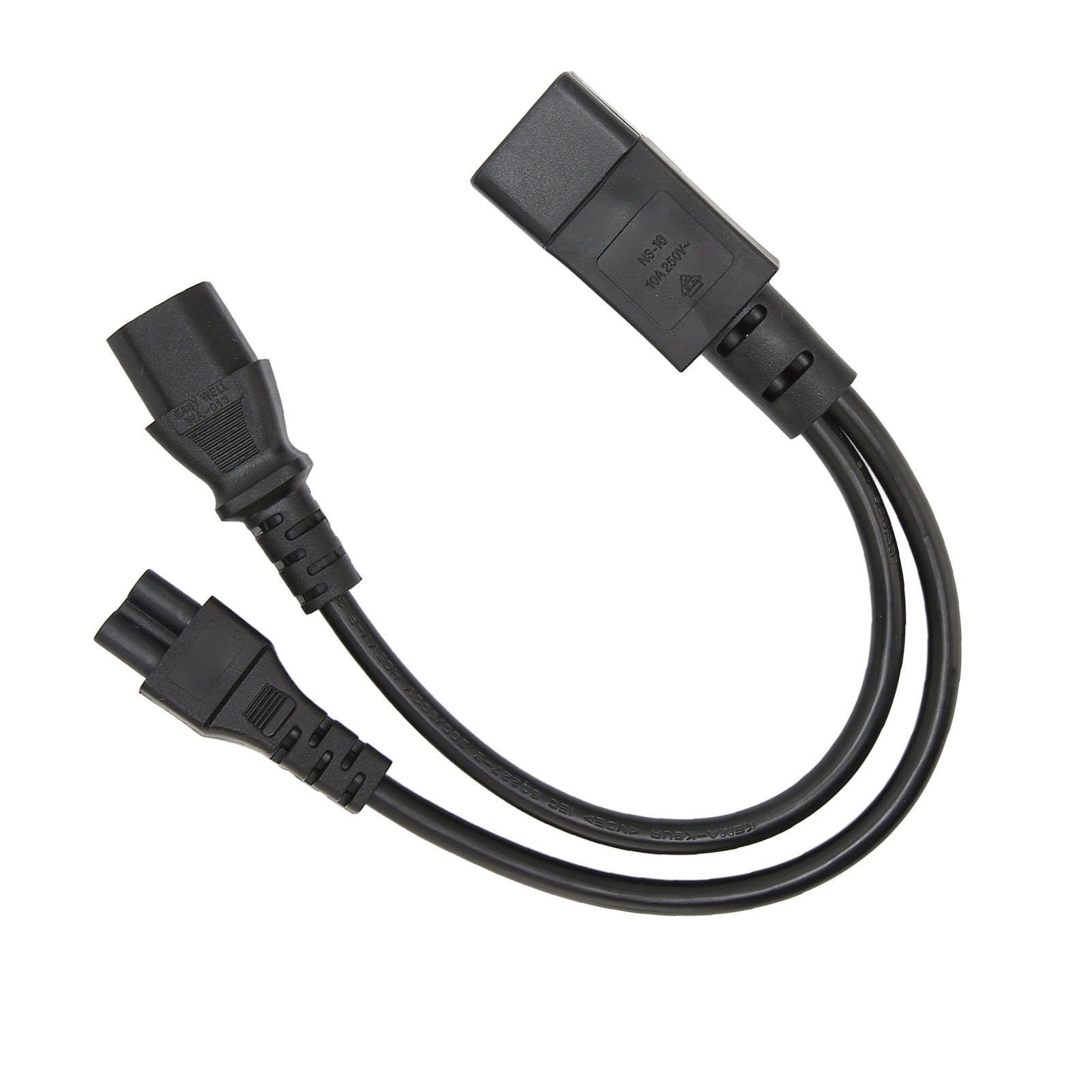 IEC 320 C14 Male To C13 And C5 Female Splitter Adapter Cable, 10A 250V Power Plug Cord For PC ...