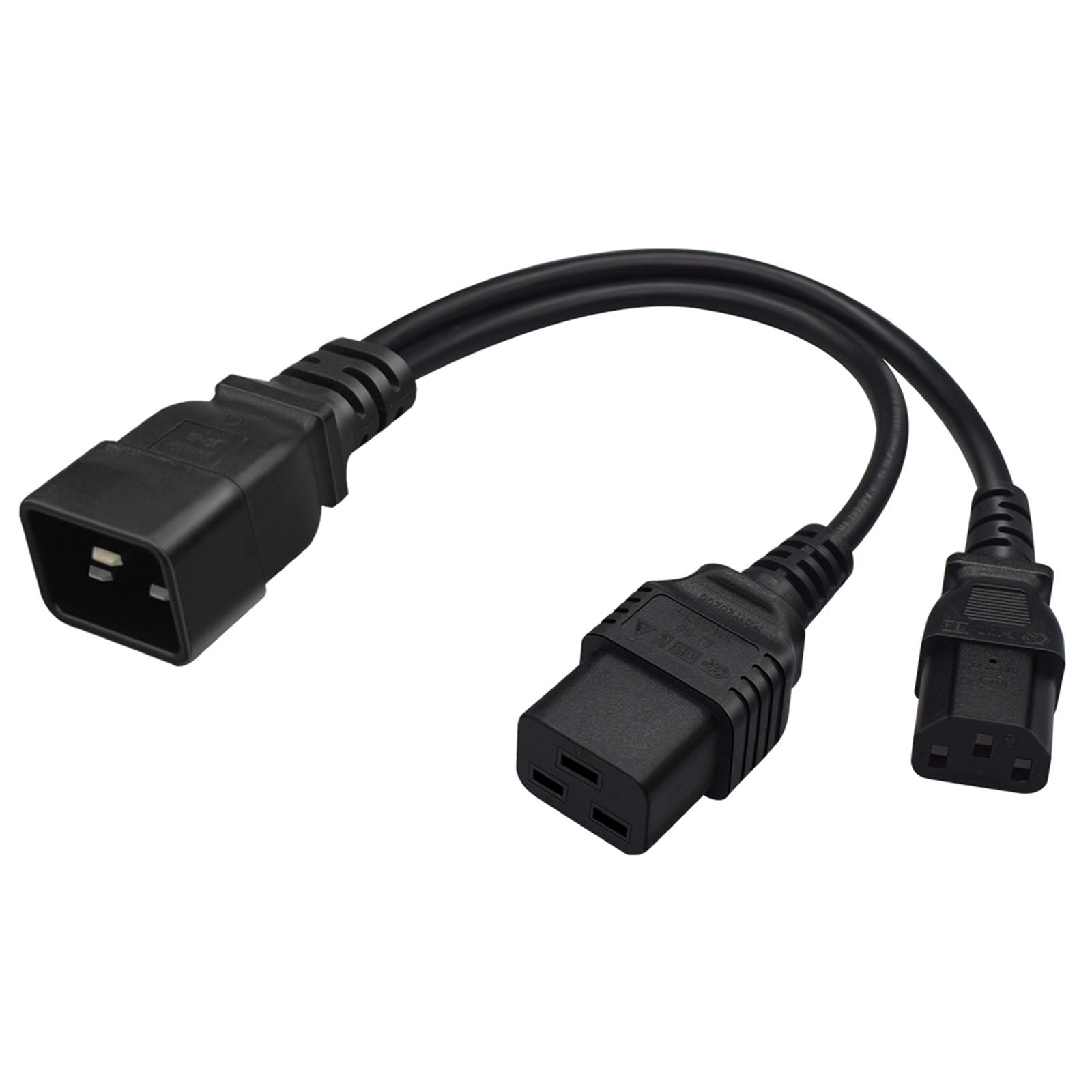 IEC 320 C20 to C13+C19 Splitter Power Cord Heavy Duty C20 Male to C13 ...