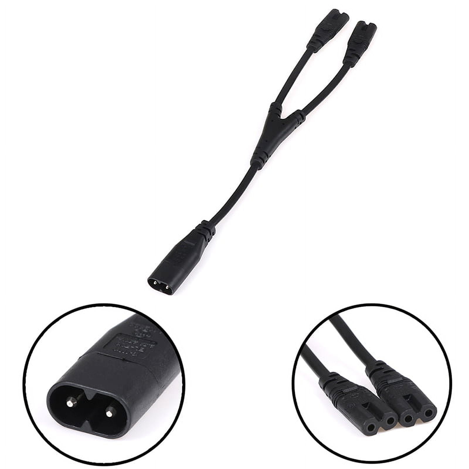 IEC 320 C8 to 2xC7 Y split power cable,IEC 2pin figure 8 male to 2 ...
