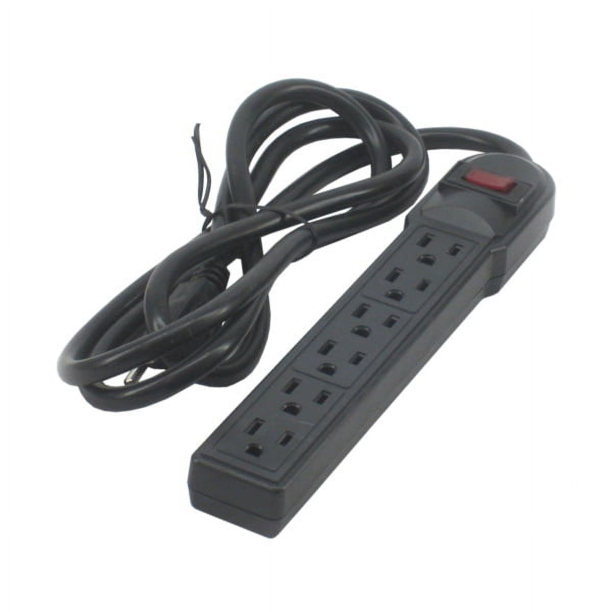 IEC ADP8000ABK-06 Surge Suppressor Black UL 6 In Line Outlets 6 foot ...
