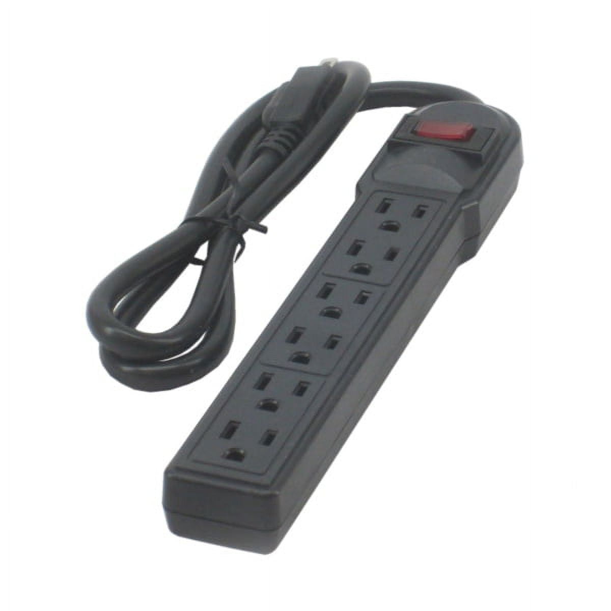 IEC ADP8000ABK Surge Suppressor Black UL 6 In Line Outlets 3 foot cord ...