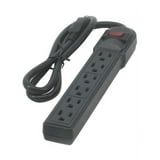 IEC ADP8000ABK Surge Suppressor Black UL 6 In Line Outlets 3 foot cord ...