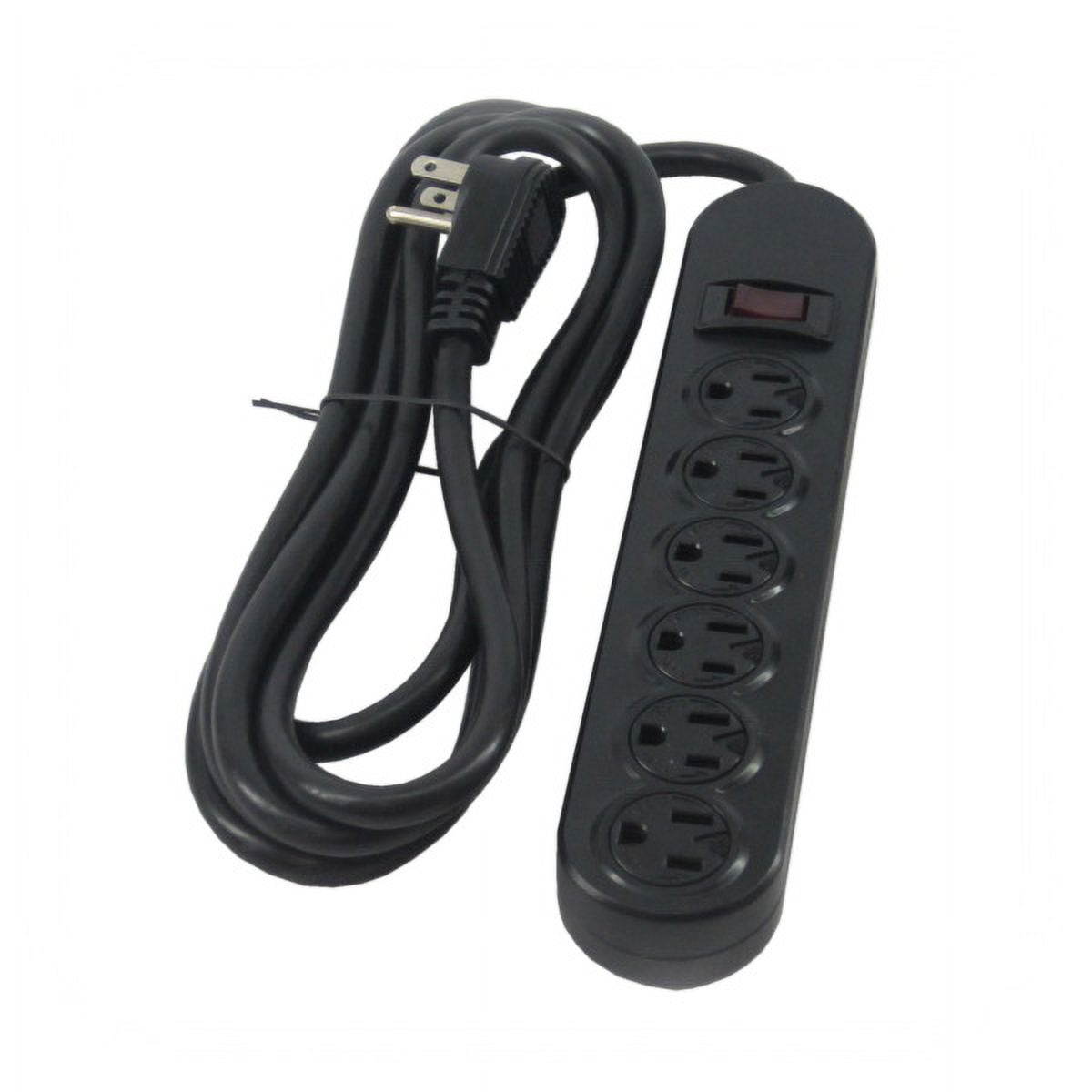 IEC ADP8004BK-09 Surge Suppressor Black UL 6 Perpendicular Outlets with ...