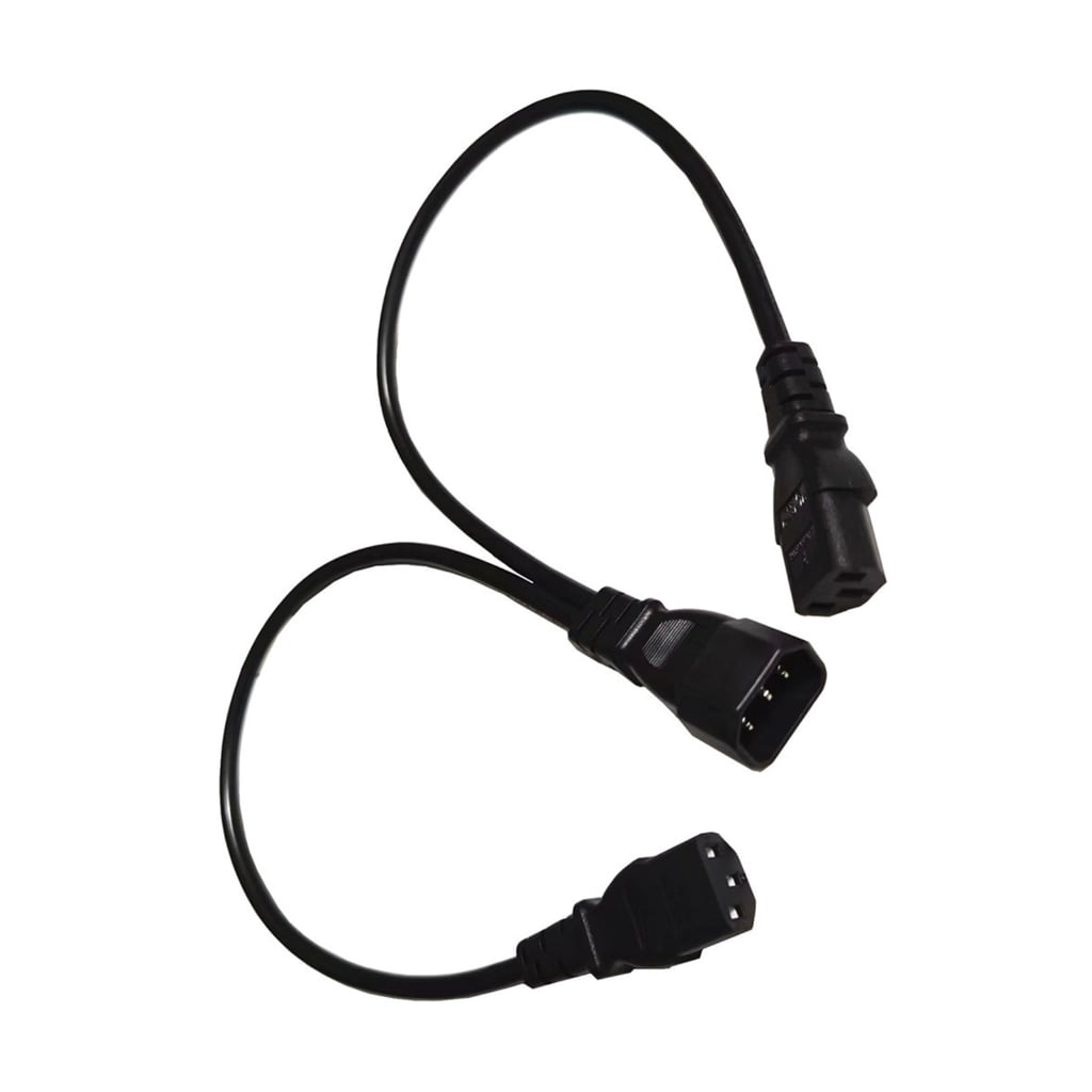 IEC C14 Male to 2x C13 Female Splitter Cable 50cm Heavy Duty Splitter Power Cord UPS Server ...