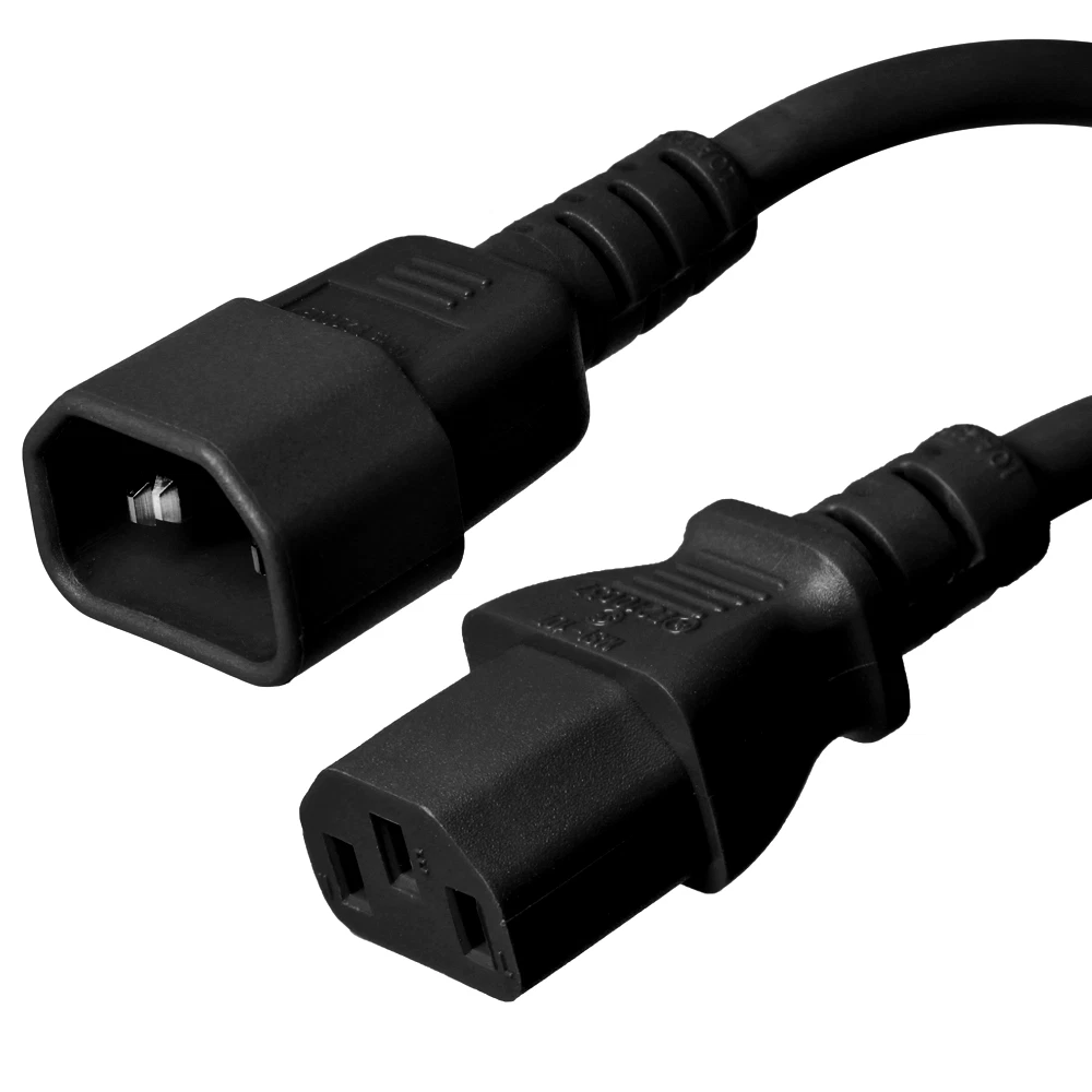 IEC C14 to C13 Power Cord - 1.5 Foot, 10A/250V, 18 AWG - Iron Box # IBX ...