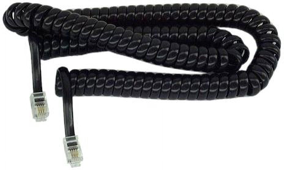 IEC L05020C-12 Coiled Phone Handset Cord Black 12' - Walmart.com