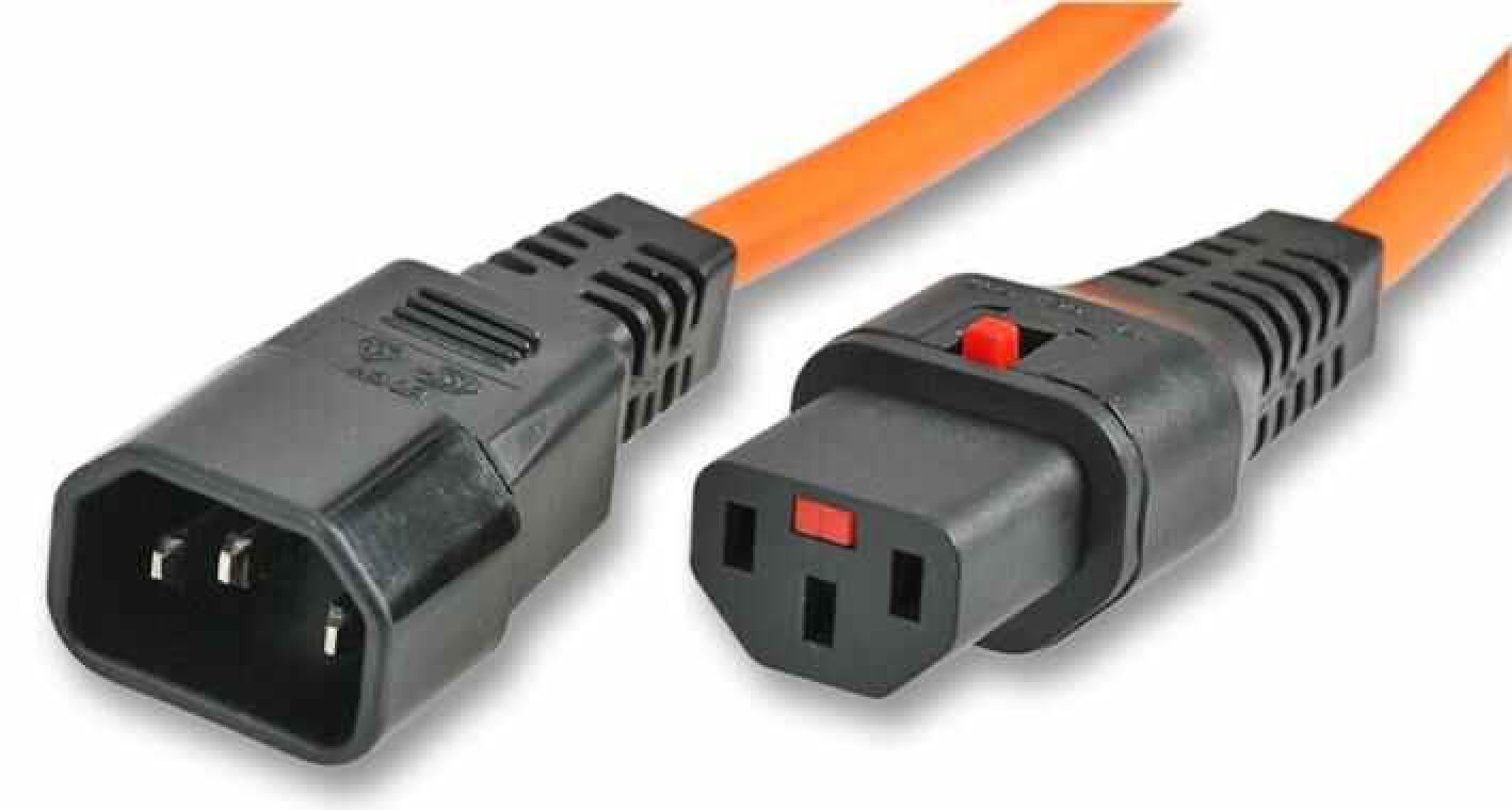 IEC LOCK - IEC C13 to IEC C14 Locking Power Extension Lead, 3m ...