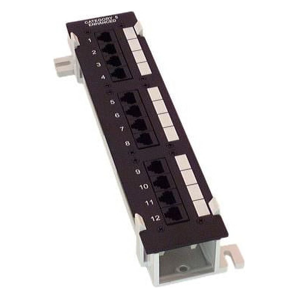 IEC PM10812 Compact 12 Port Cat 5e 568B Patch Panel with Mounting Frame ...