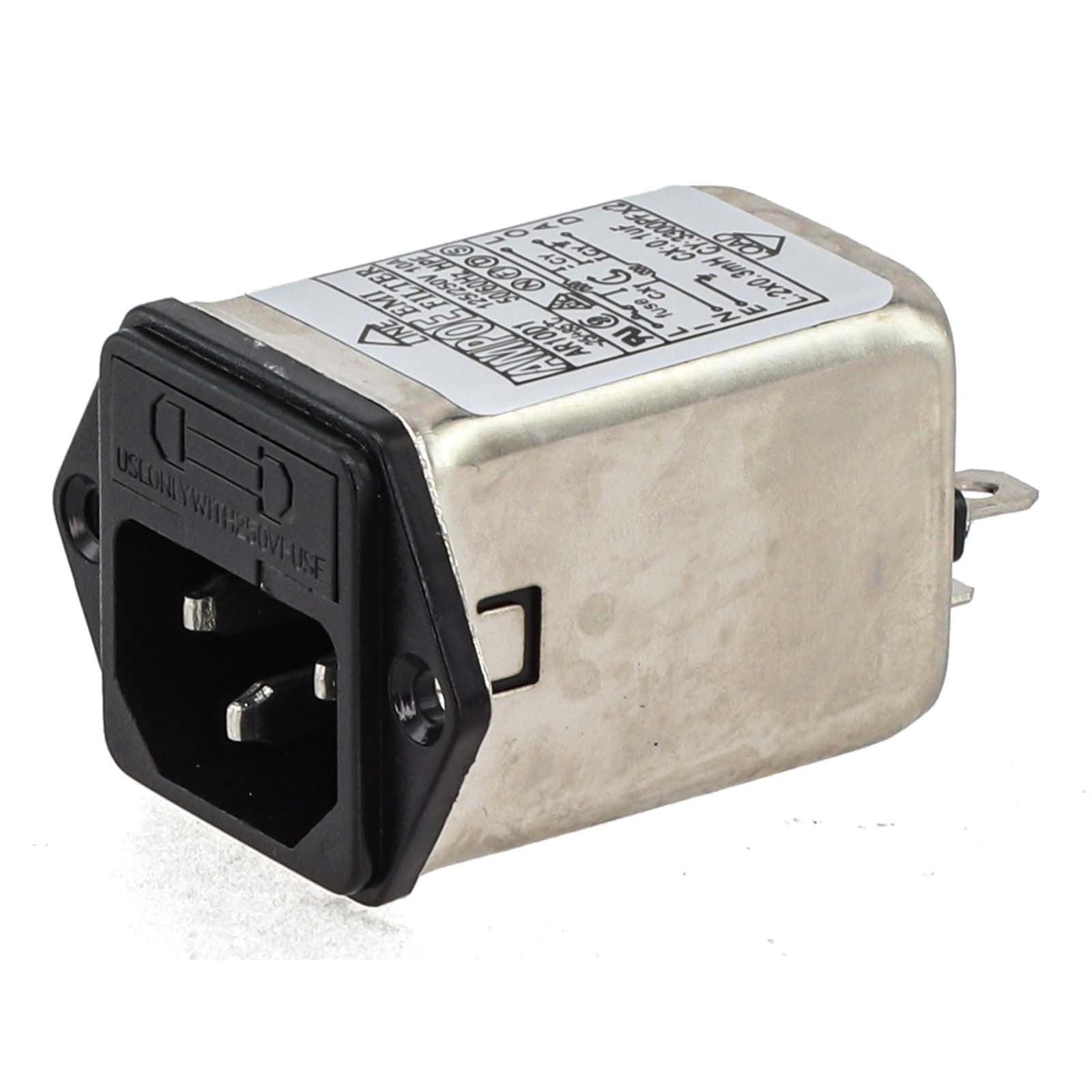 IEC Power Input Filter AC Power Outlet With For EMI Filter Fuse Nickel ...