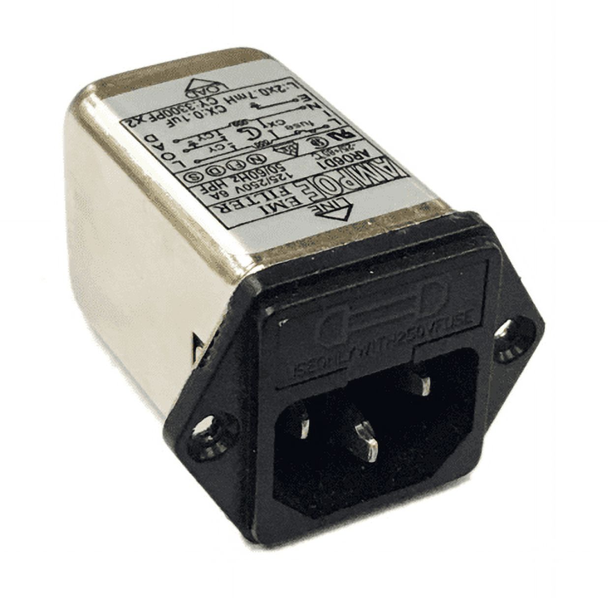 IEC Power Input Filter AC Power Outlet with for EMI Filter Fuse Nickel ...