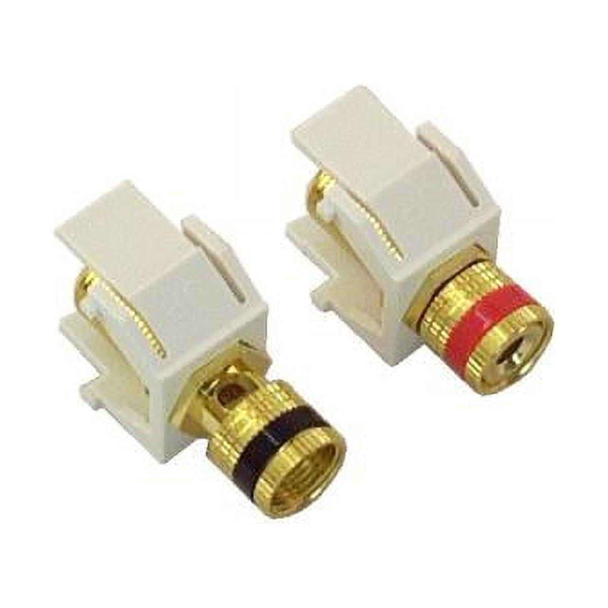 IEC RJBPBR-WH Two Banana/Binding Post Jack Keystones-One Black/One Red ...