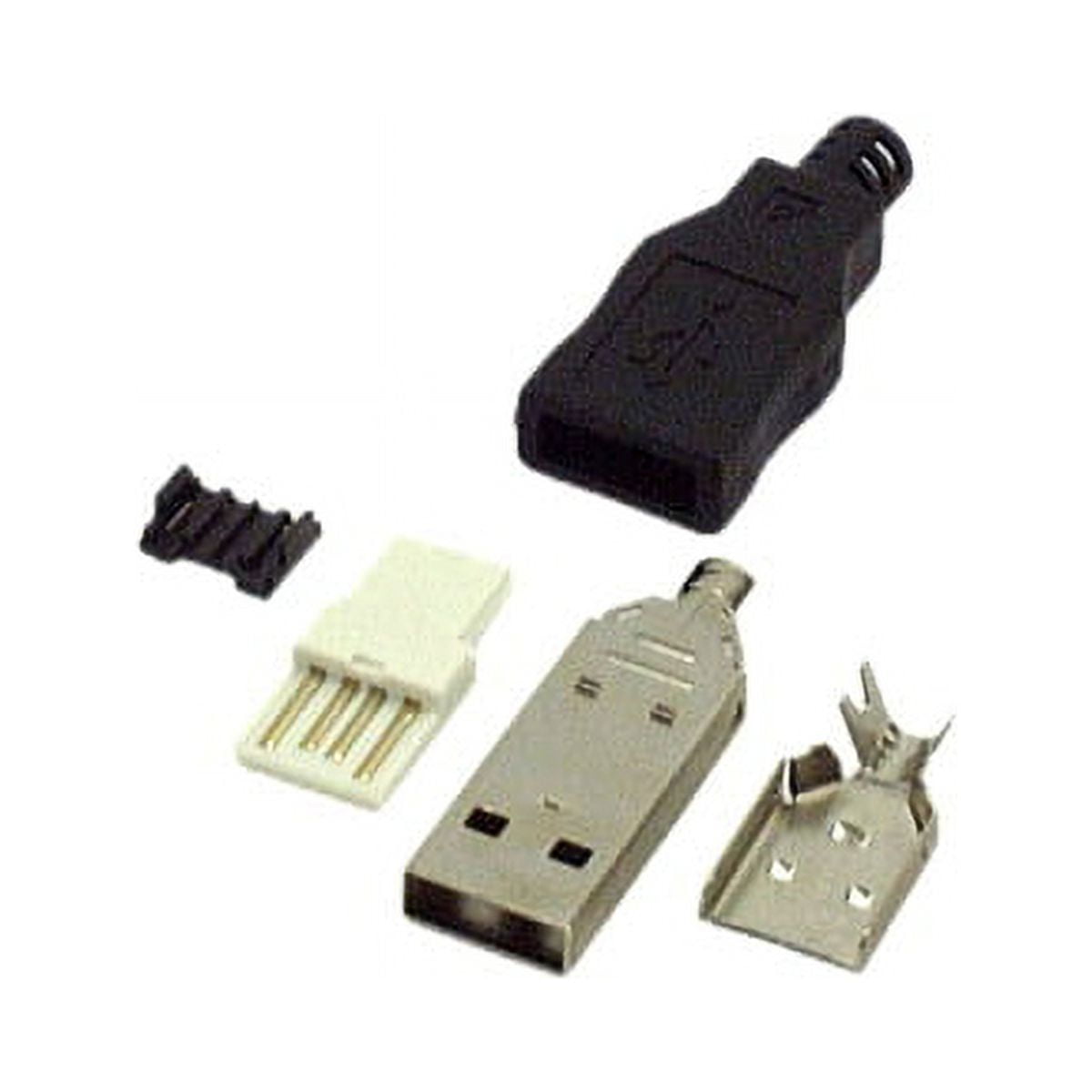 IEC USBAB USB Type A Plug and Hood Kit Black - Walmart.com
