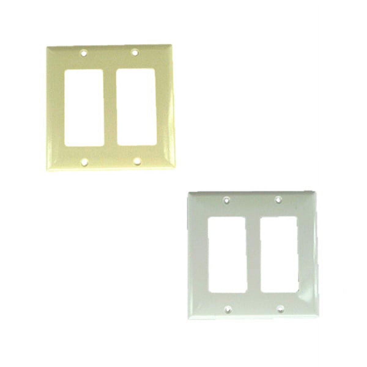 IEC WB20002 Plastic Two Gang Wall Plate with 2 Decora Cutouts - Black ...