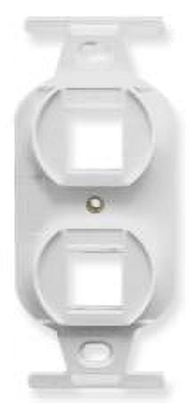 IEC WH00702 White Duplex Receptacle Insert with Two Keystone Cutouts ...
